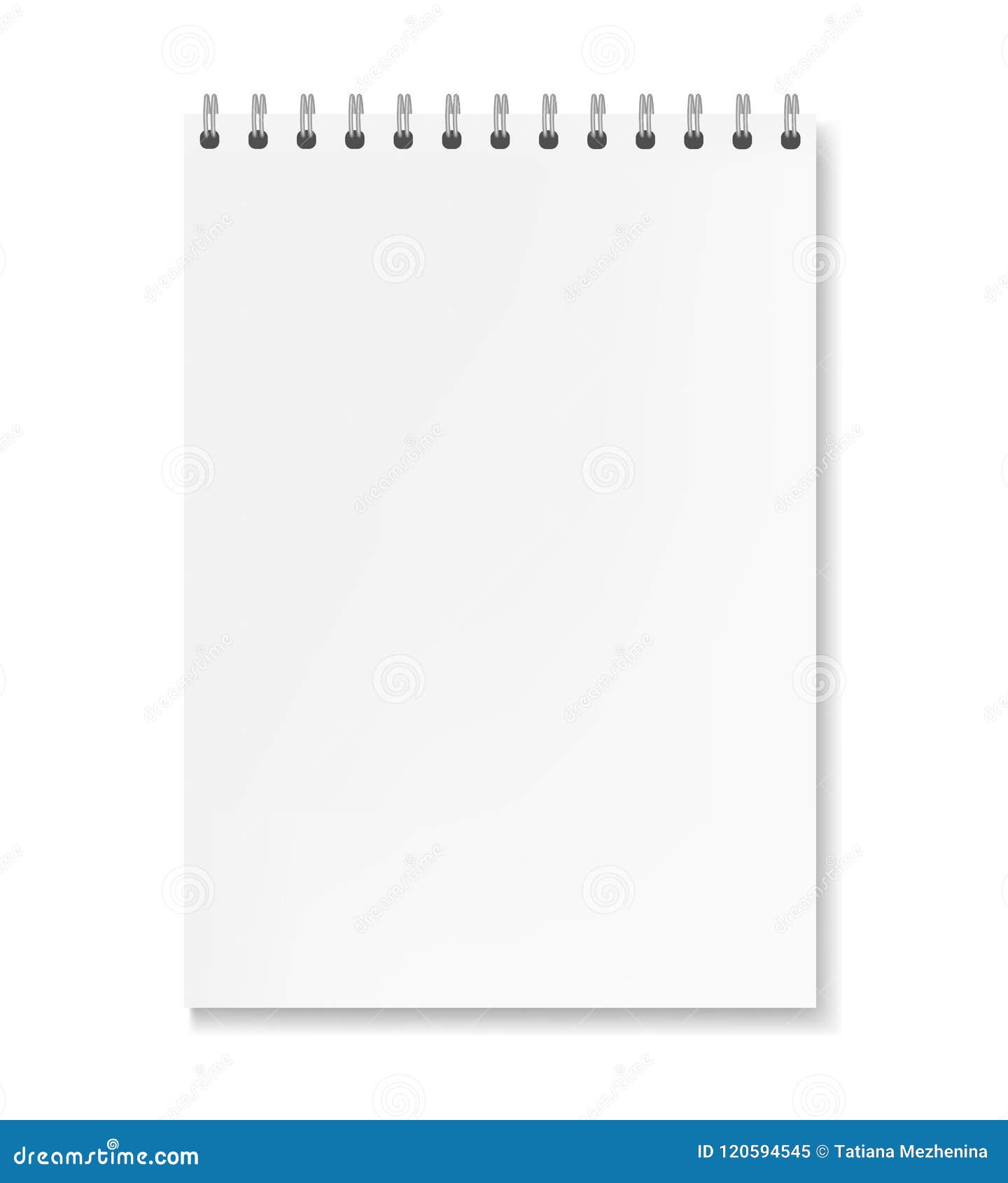 Realistic Vertical Vector White Sheet Notebook Stock Vector ...
