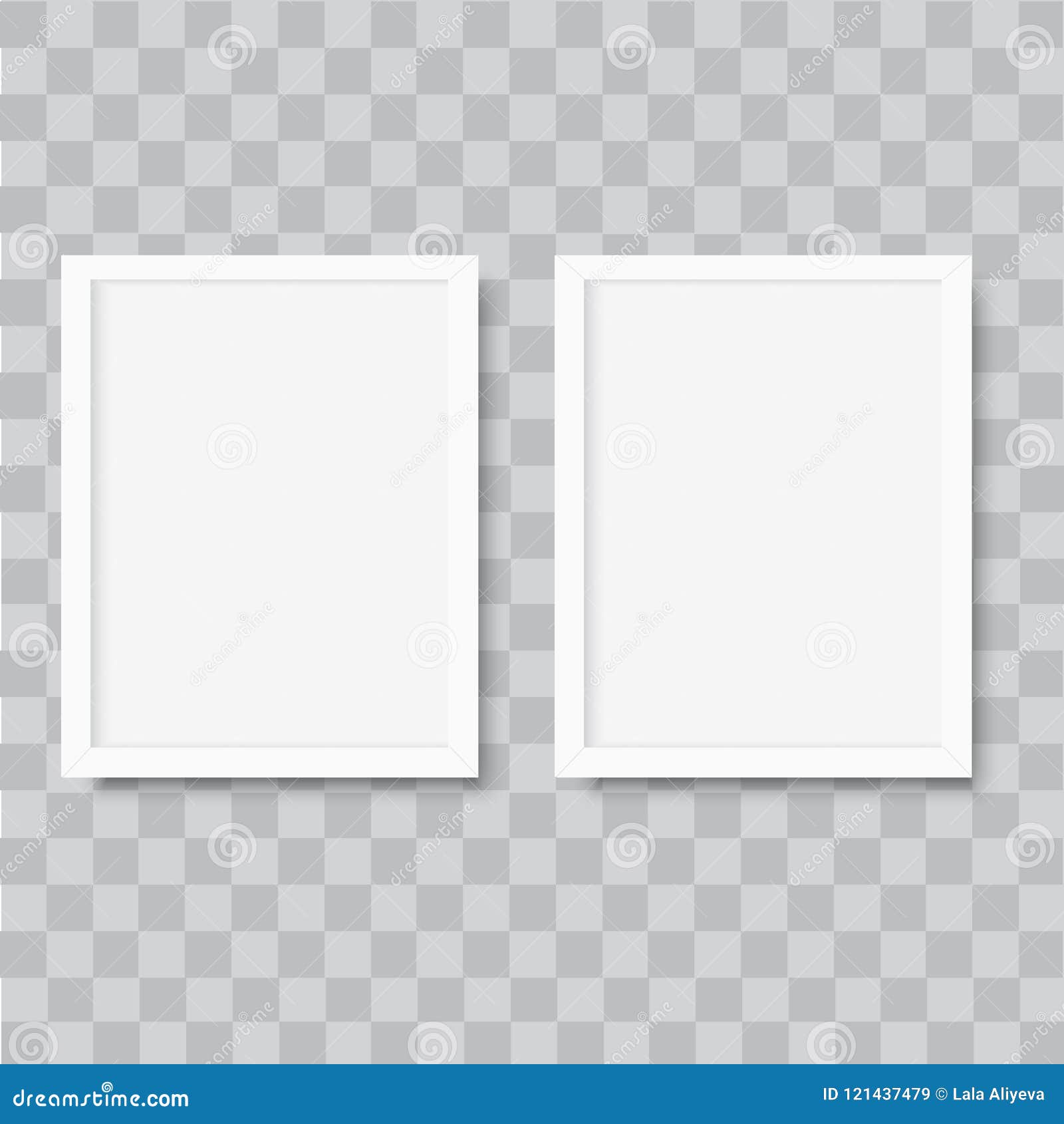 Realistic Vertical White Photo Frame on Transparent Background. Vector ...