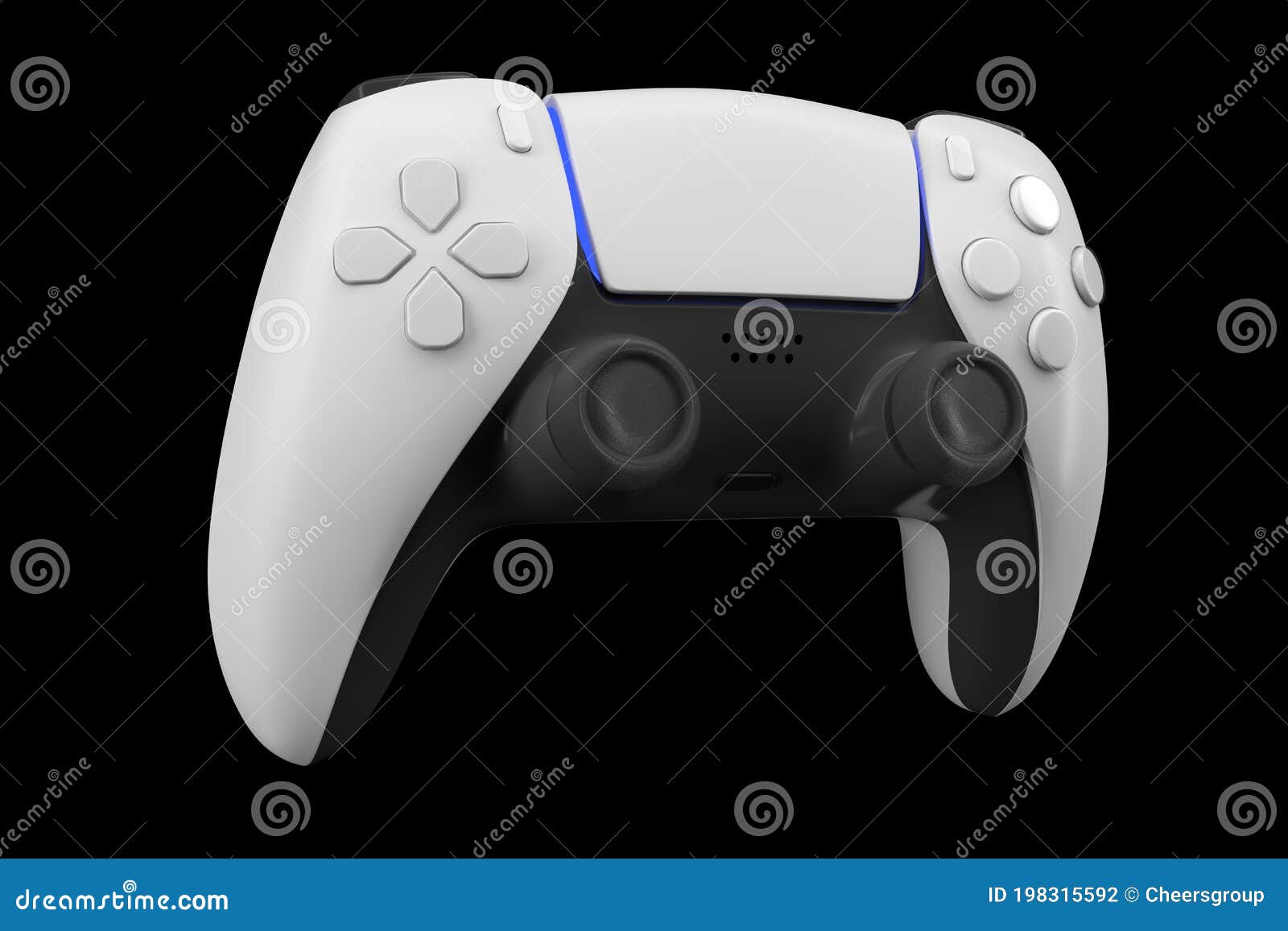 Realistic Video Game Controller Isolated on Black with Clipping Path ...