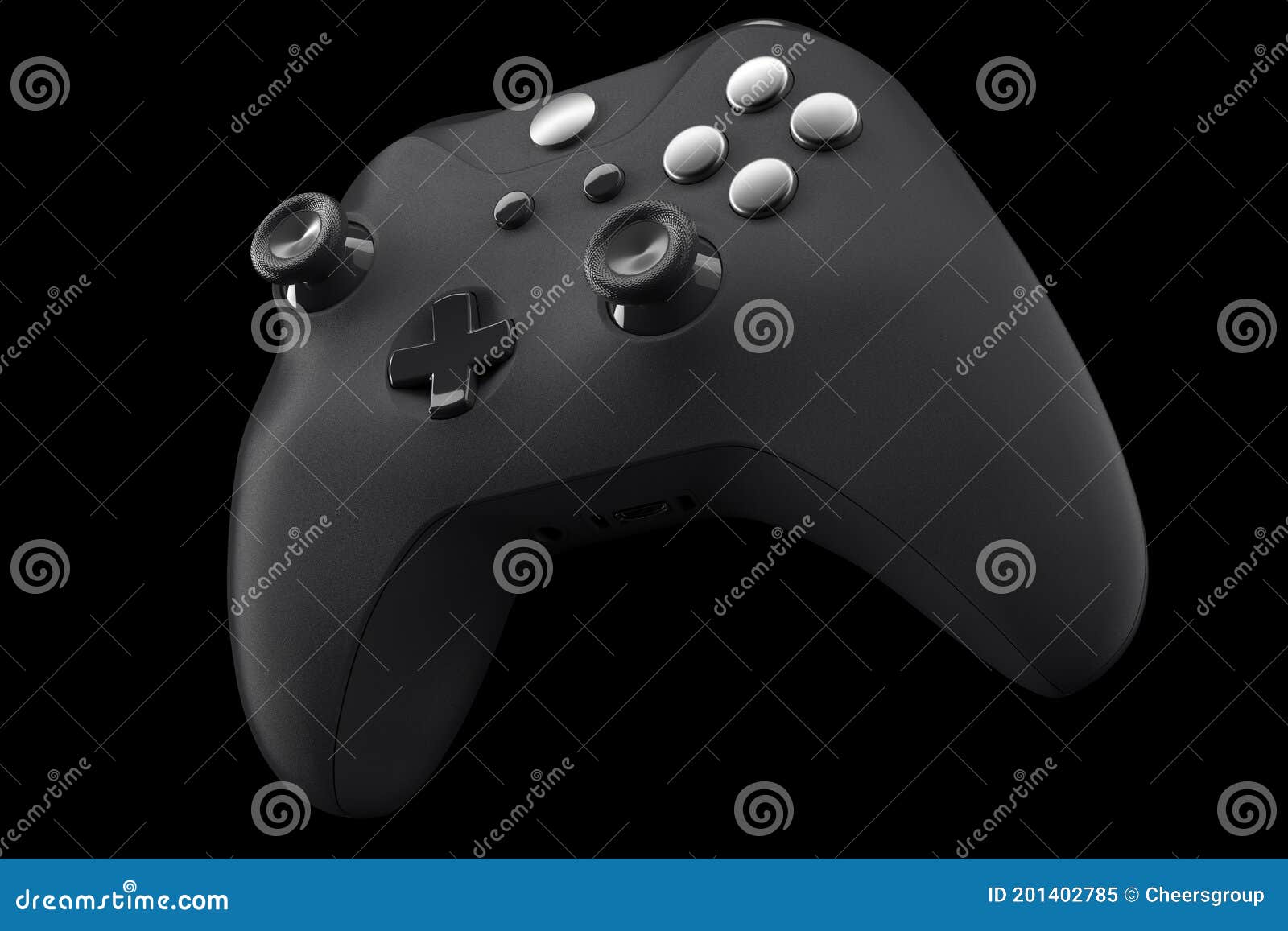 Realistic Video Game Controller Isolated on Black with Clipping Path ...