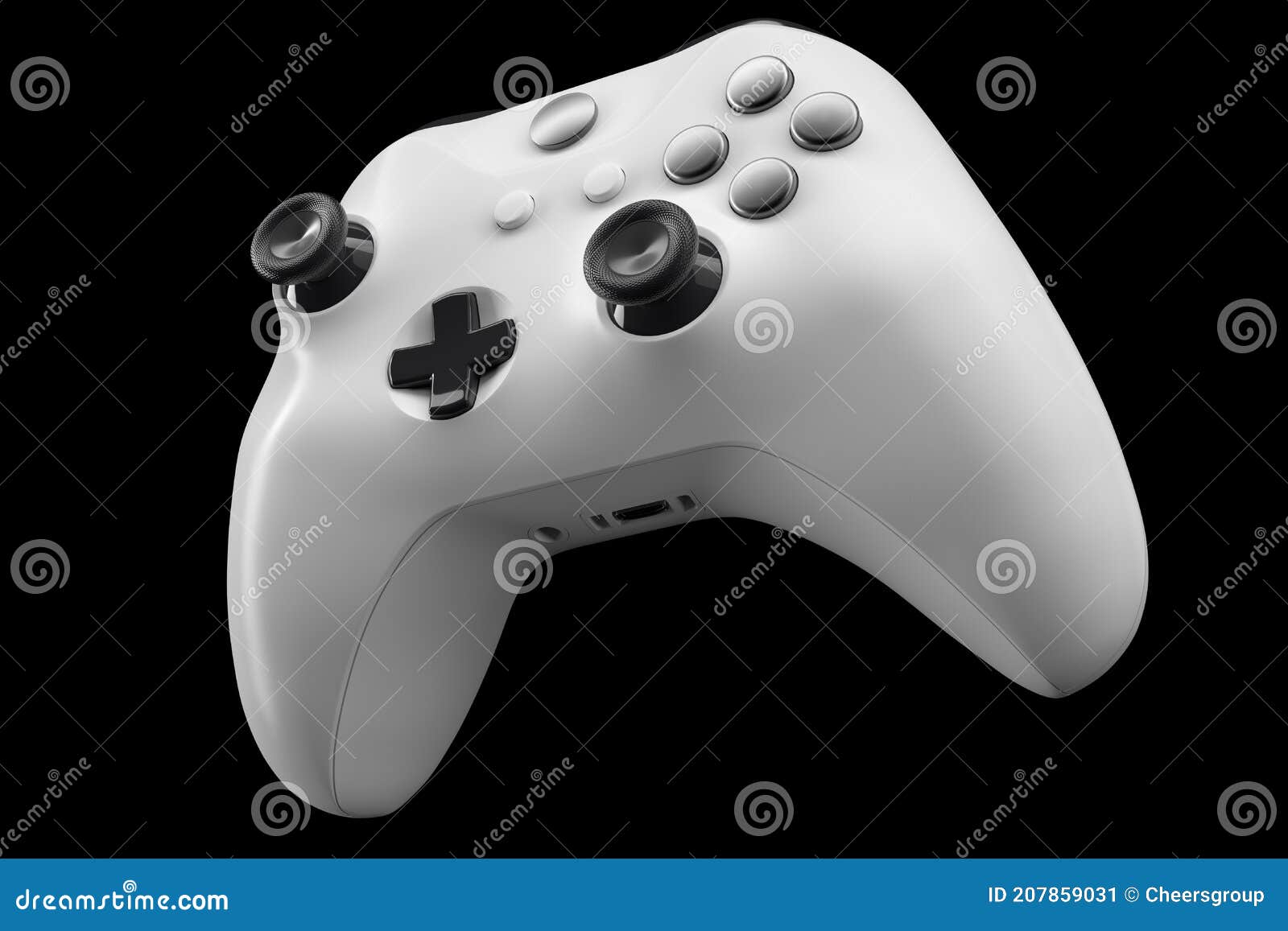 Realistic Video Game Controller Isolated on Black with Clipping Path ...