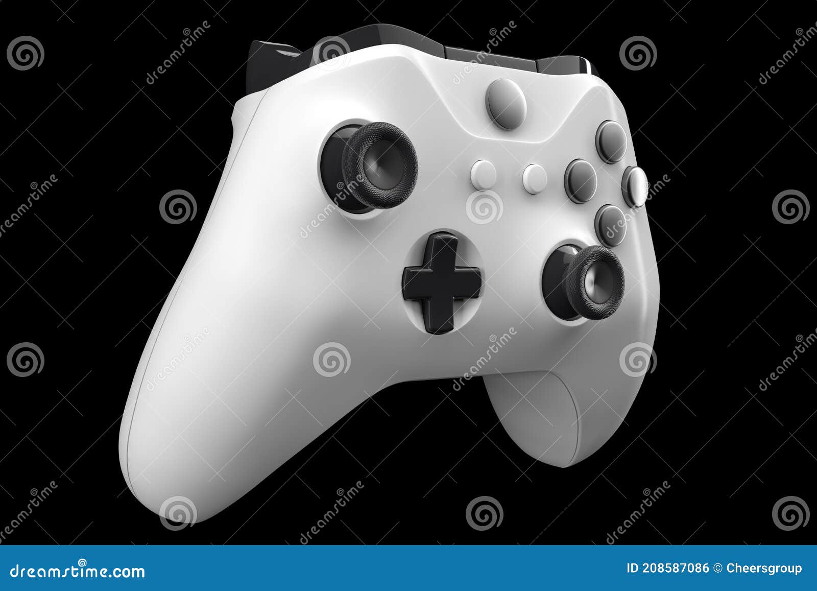 Realistic Video Game Controller Isolated on Black with Clipping Path ...