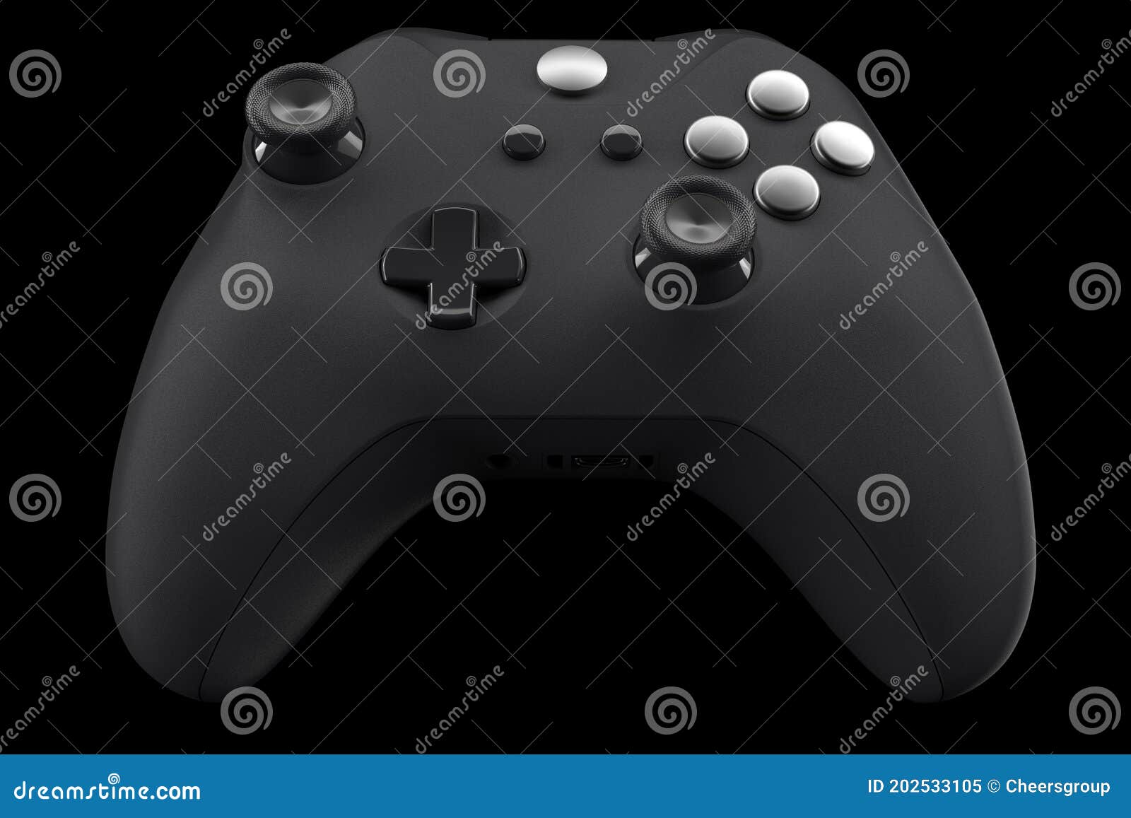 Realistic Video Game Controller Isolated on Black with Clipping Path ...