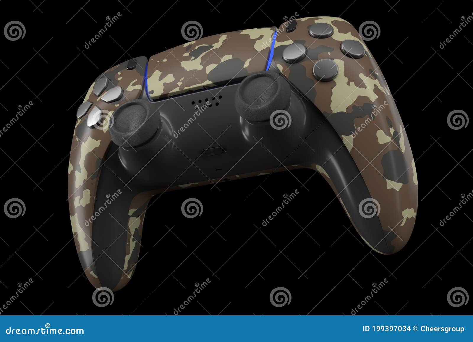 Realistic Video Game Controller Isolated on Black with Clipping Path ...