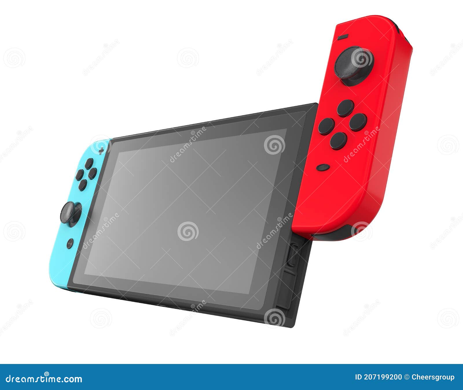 Realistic Video Game Controllers Attached To Touch Screen Isolated on ...