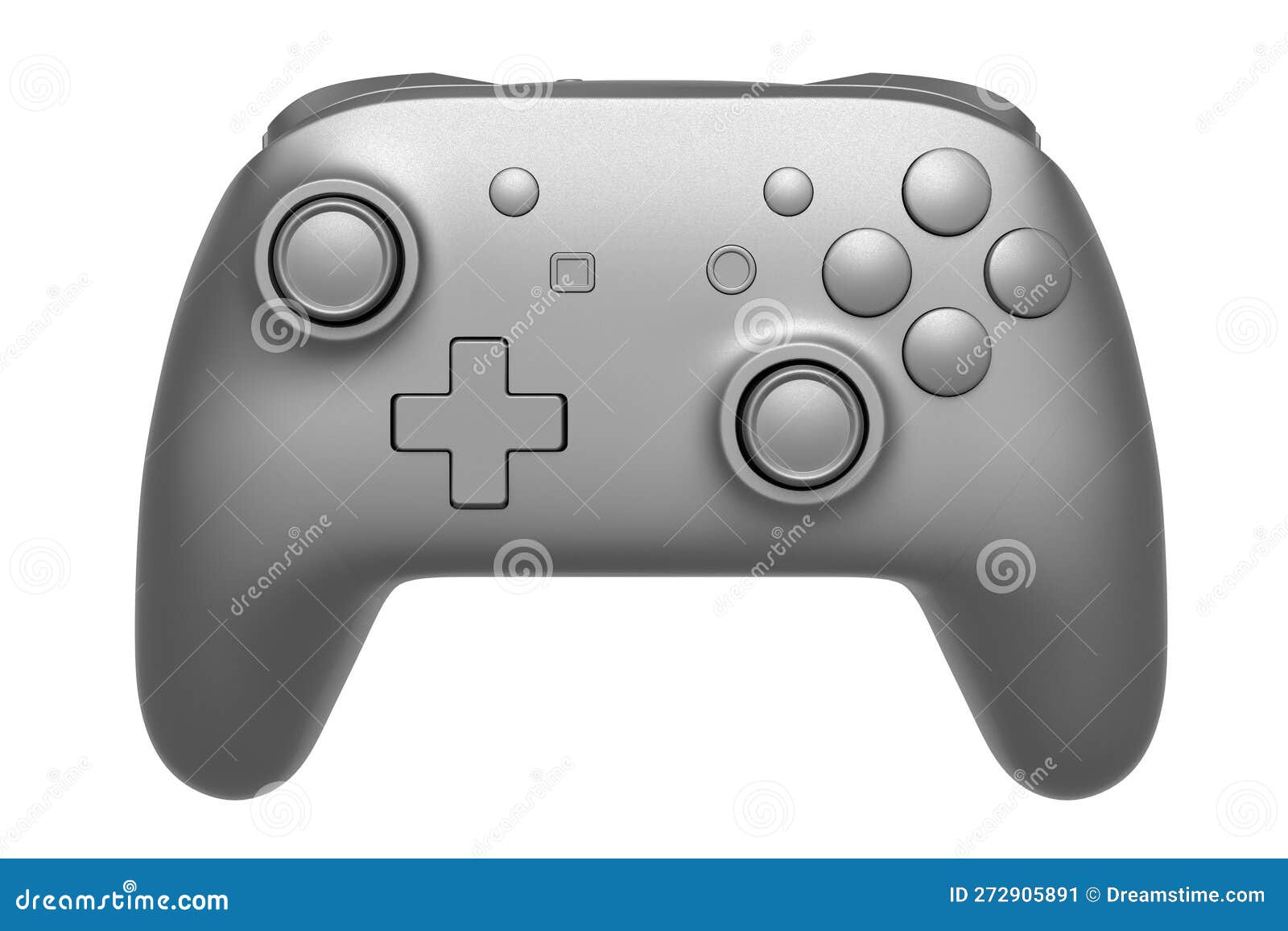 Realistic Video Game Joystick with Metallic Chrome Texture Isolated on ...