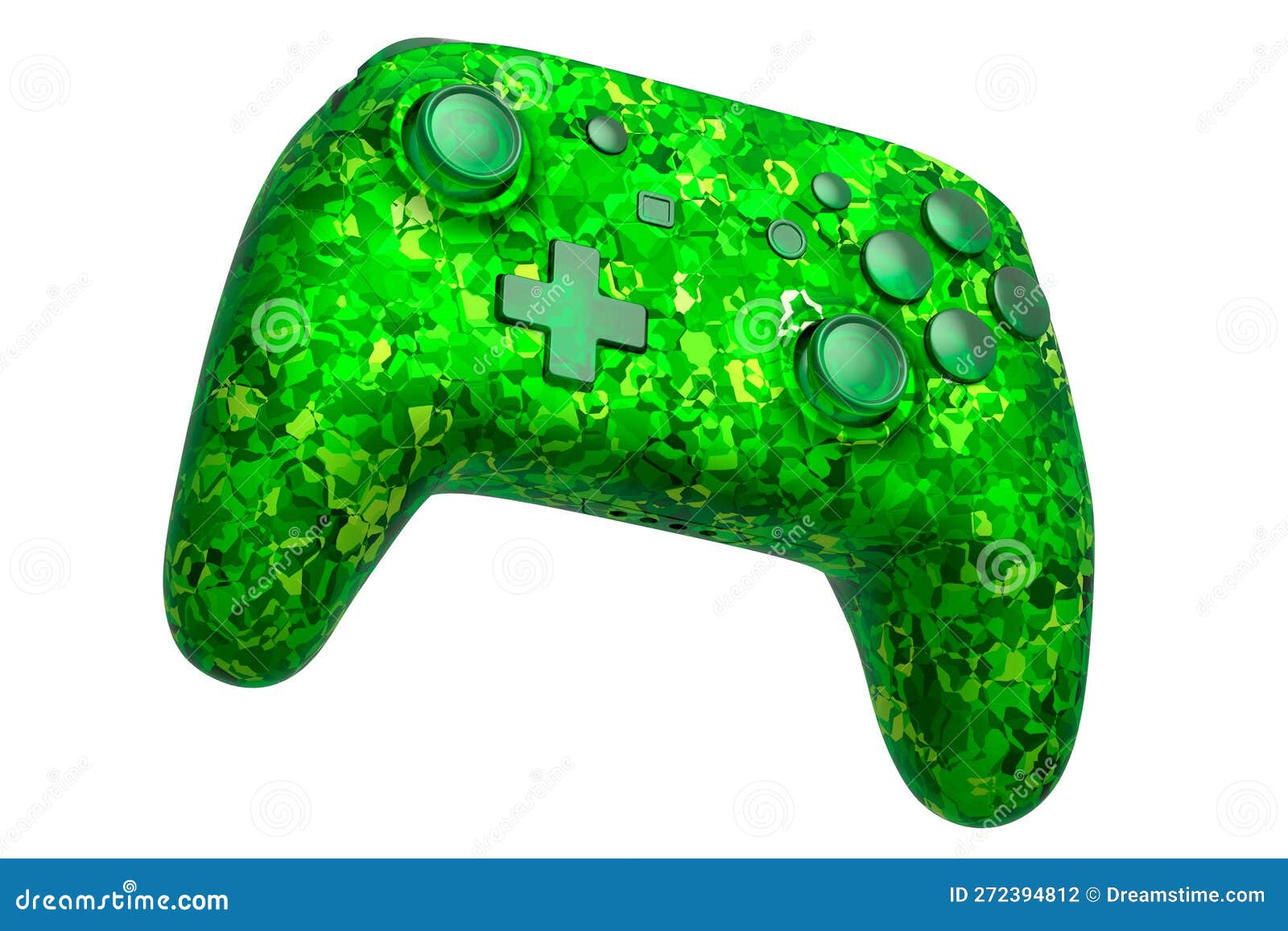 Realistic Video Game Joystick with Mosaic Seamless Pattern on White ...