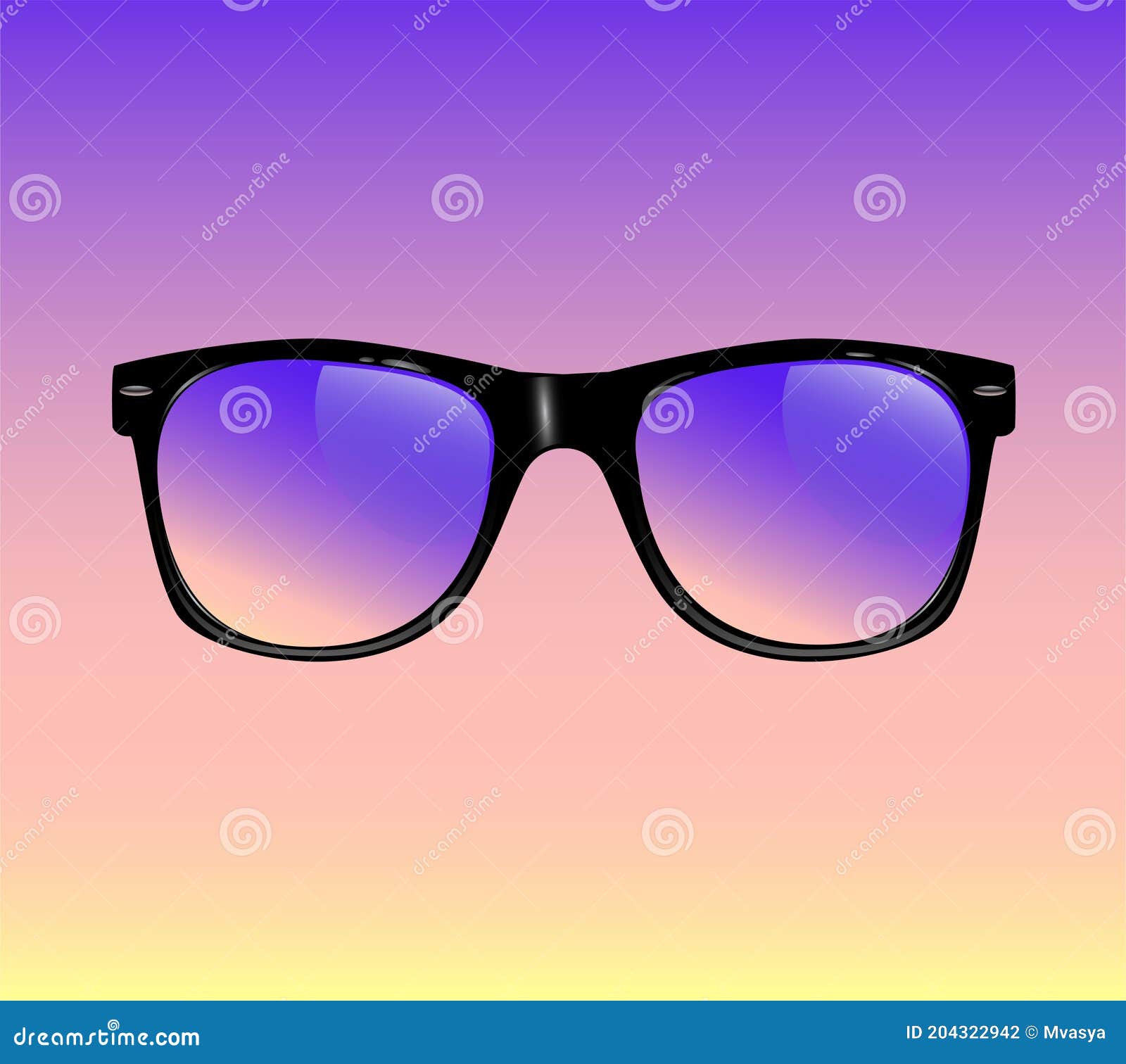 Realistic Vintage Sunglasses Isolated Vector Illustration Stock Vector ...