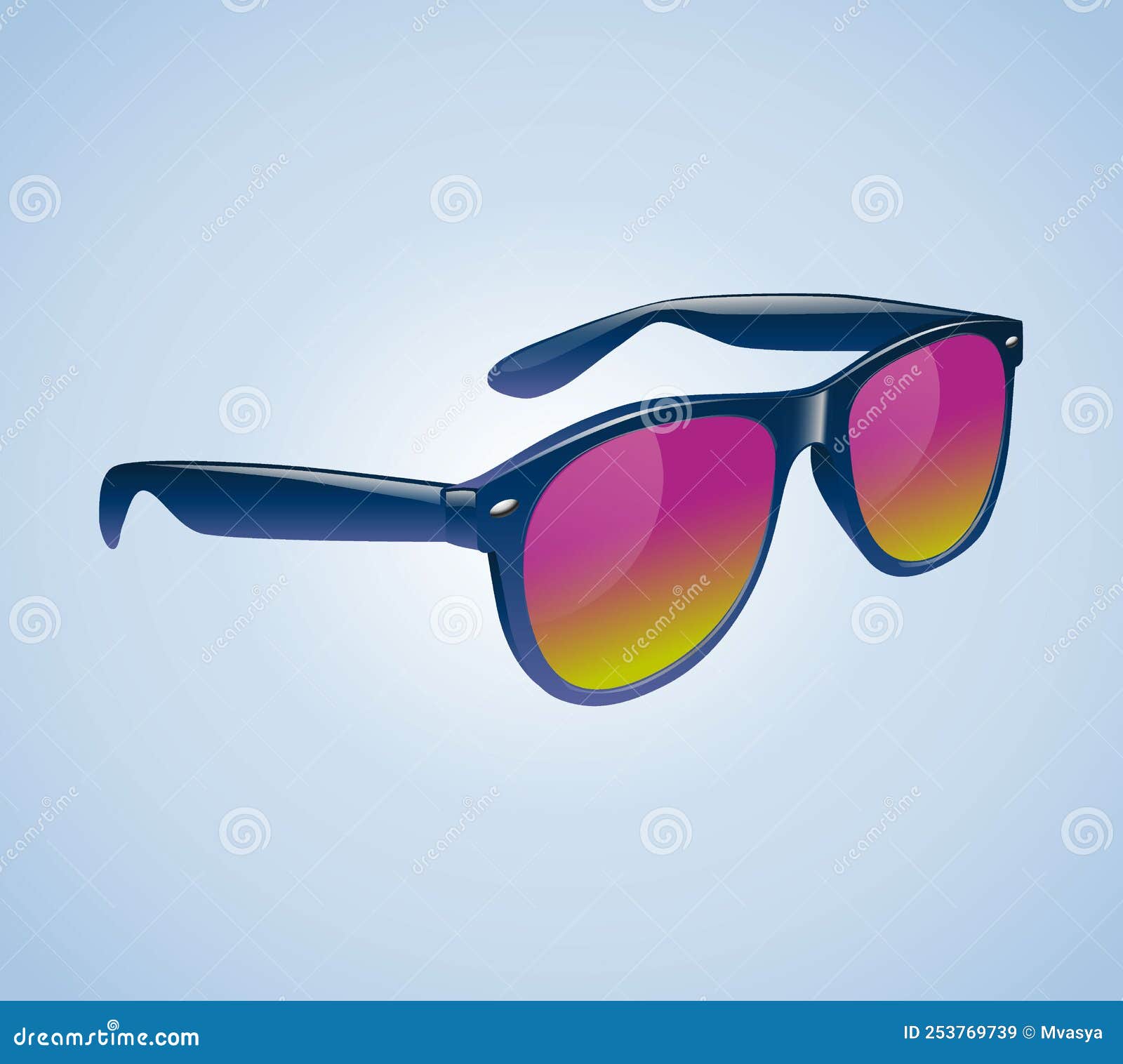 Classic Vintage Sunglasses Realistic Isolated Vector Illustration ...