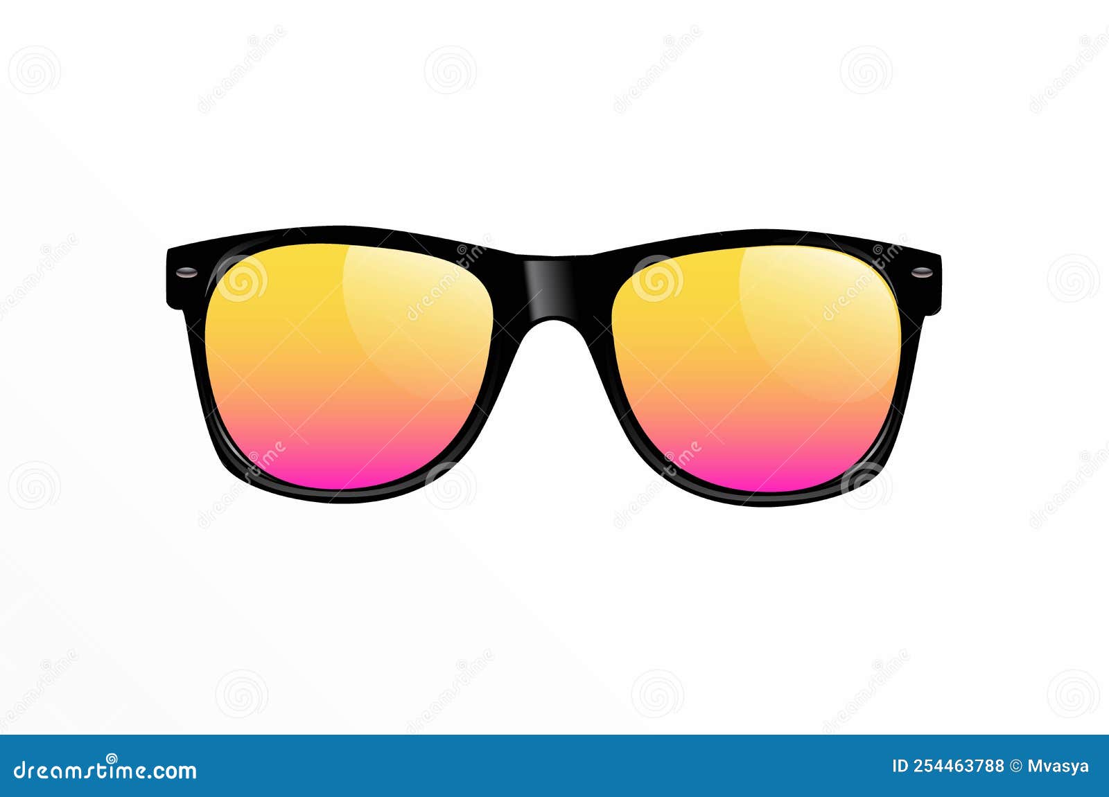 Classic Vintage Sunglasses Realistic Isolated Vector Illustration ...