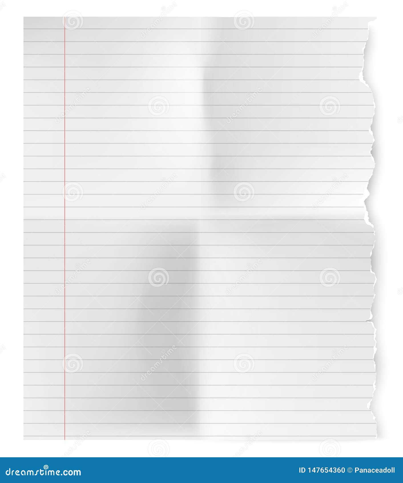 Realistic Vintage Torn Sheet of Notebook Paper Stock Illustration ...