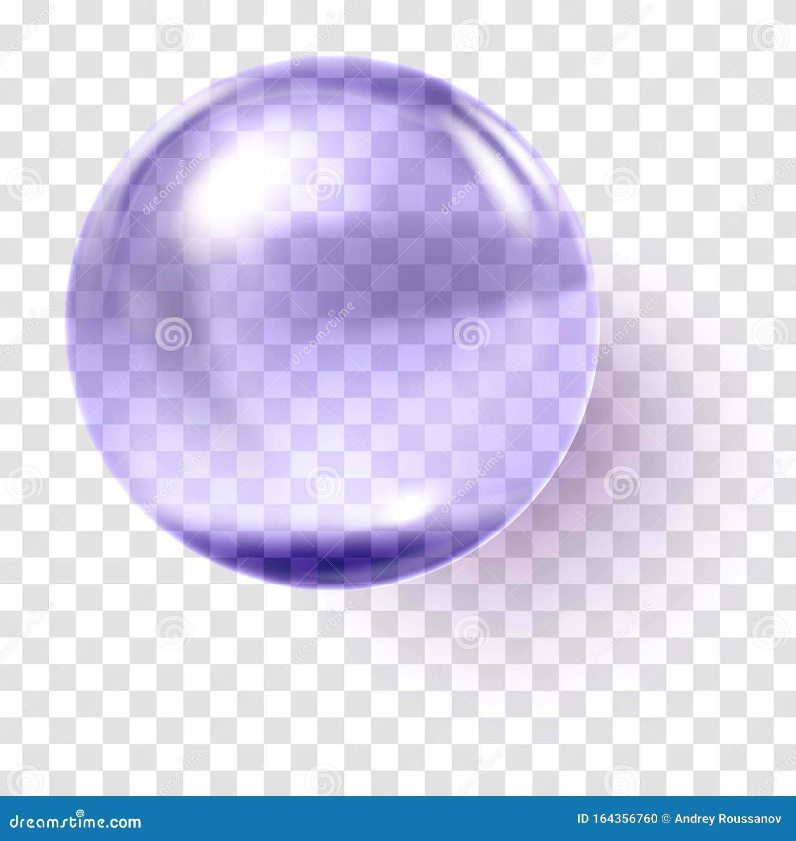 Realistic Violet Glass Ball. Transparent Violet Sphere Stock Vector ...