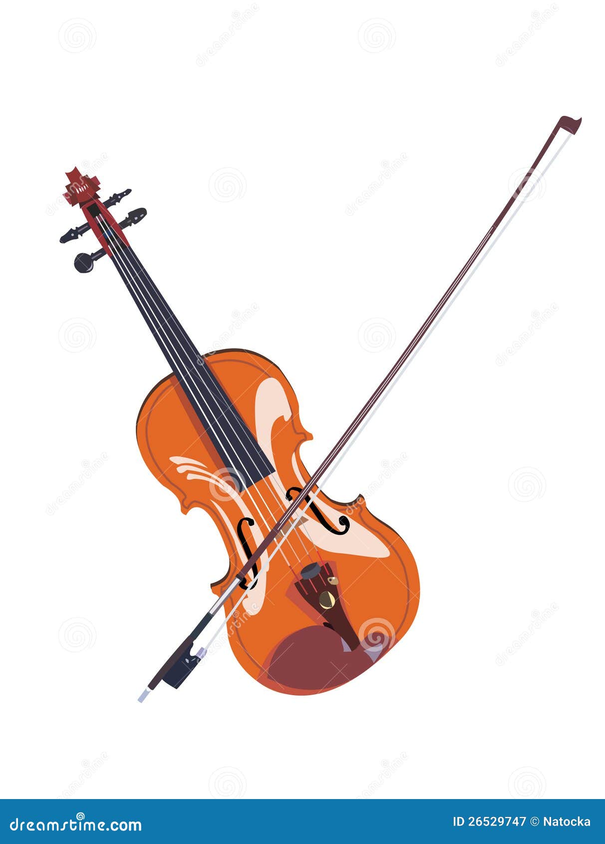 Realistic Violin with Fiddle Picture Stock Vector - Illustration of ...