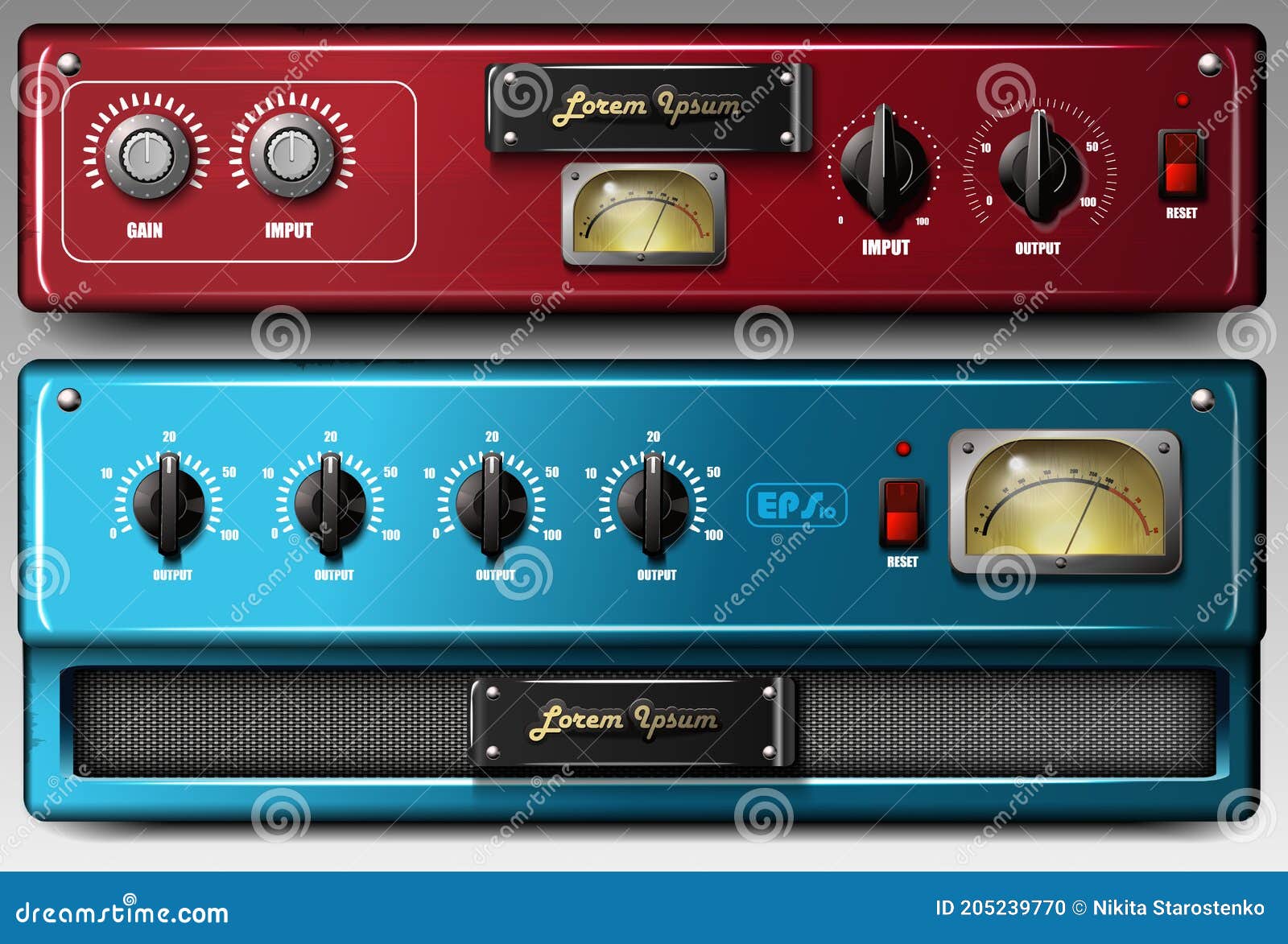 Realistic Virtual Equalizers and Compressors. Vector. Stock ... Realistic Virtual Equalizers and Compressors. Vector. Stock ...
