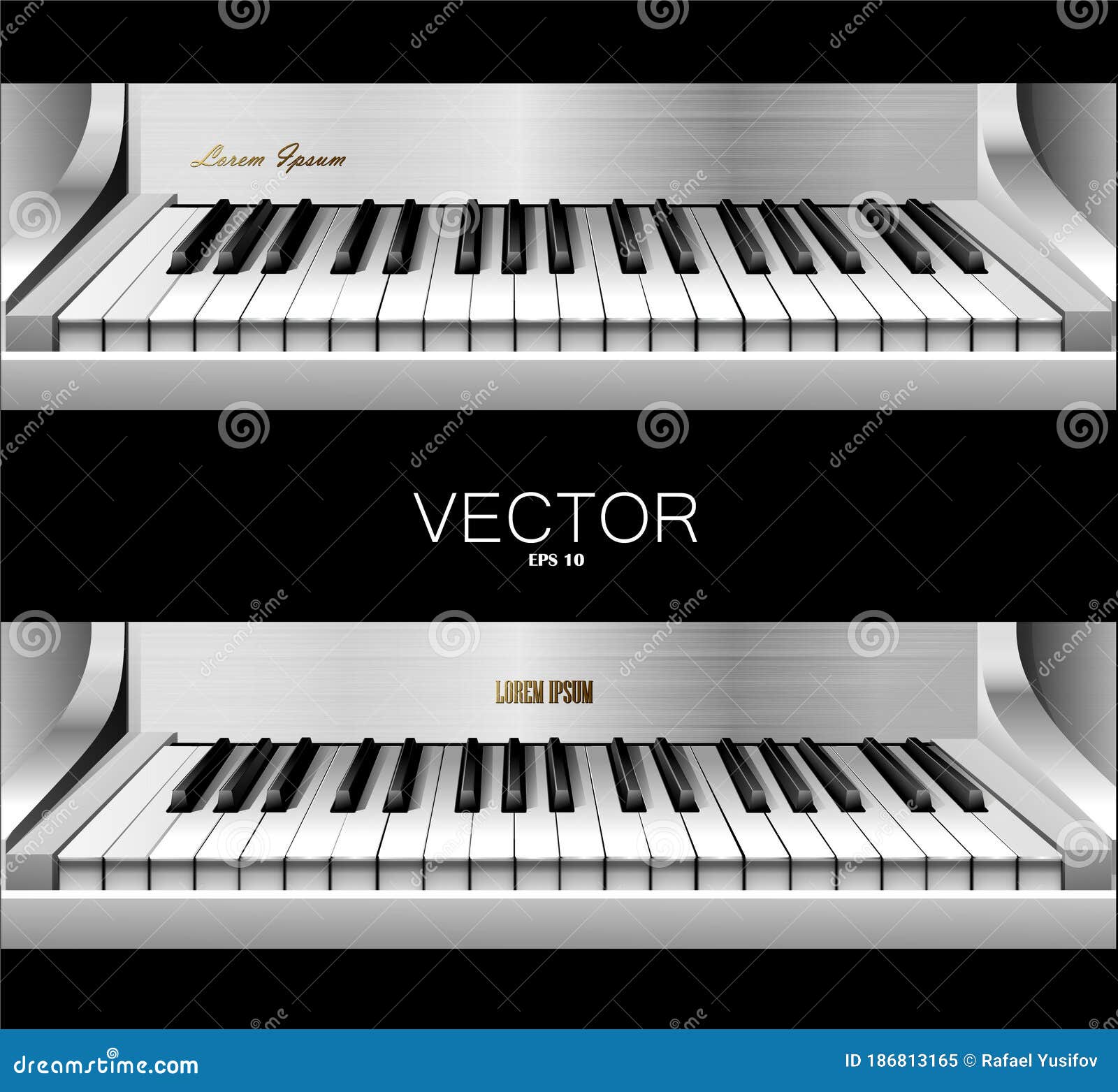 Double piano keyboard stock vector. Illustration of studio - 186813165