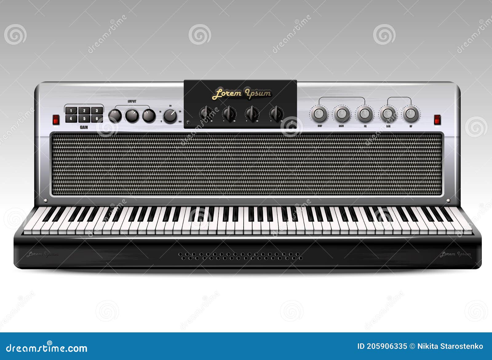 Realistic Virtual Synthesizer. Vector Illustration. Stock Vector ...