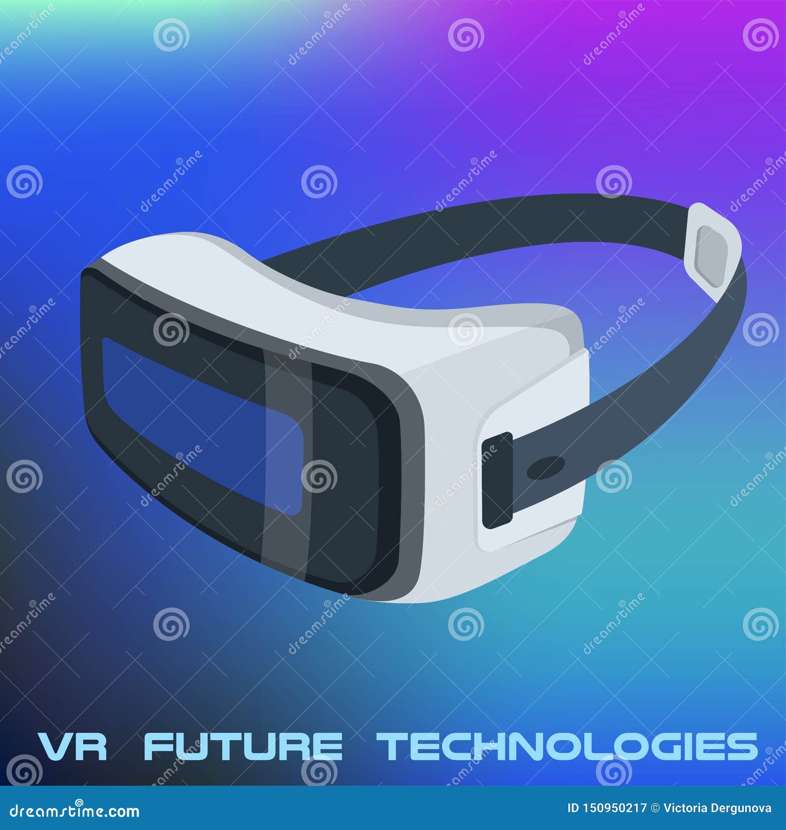 Realistic VR Glasses Poster on Vibrant Gradient Stock Vector ...