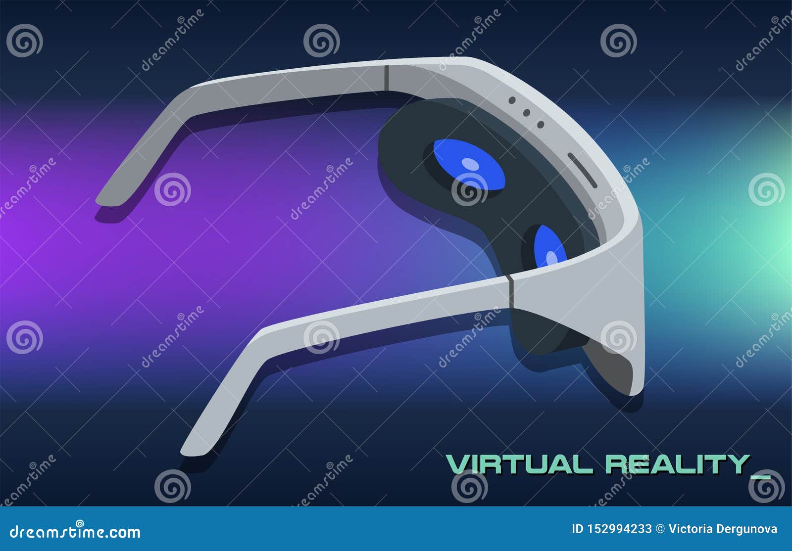 Realistic VR Glasses Poster on Vibrant Gradient Stock Vector ...