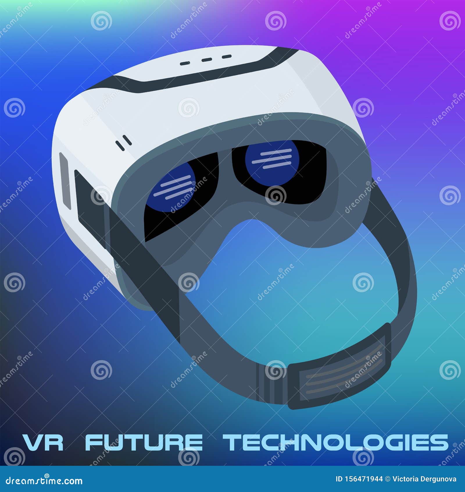 Realistic VR Glasses Poster on Vibrant Gradient Stock Vector ...