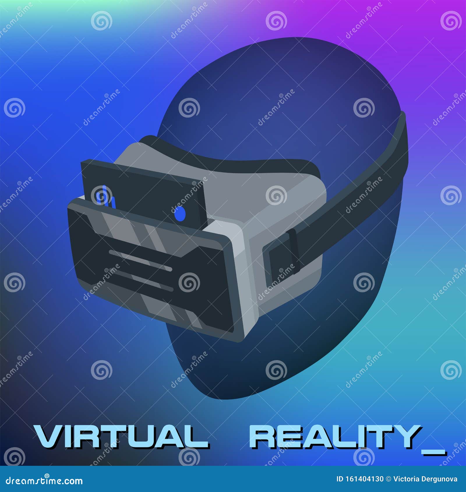 Realistic VR Glasses Poster on Vibrant Gradient Stock Vector ...