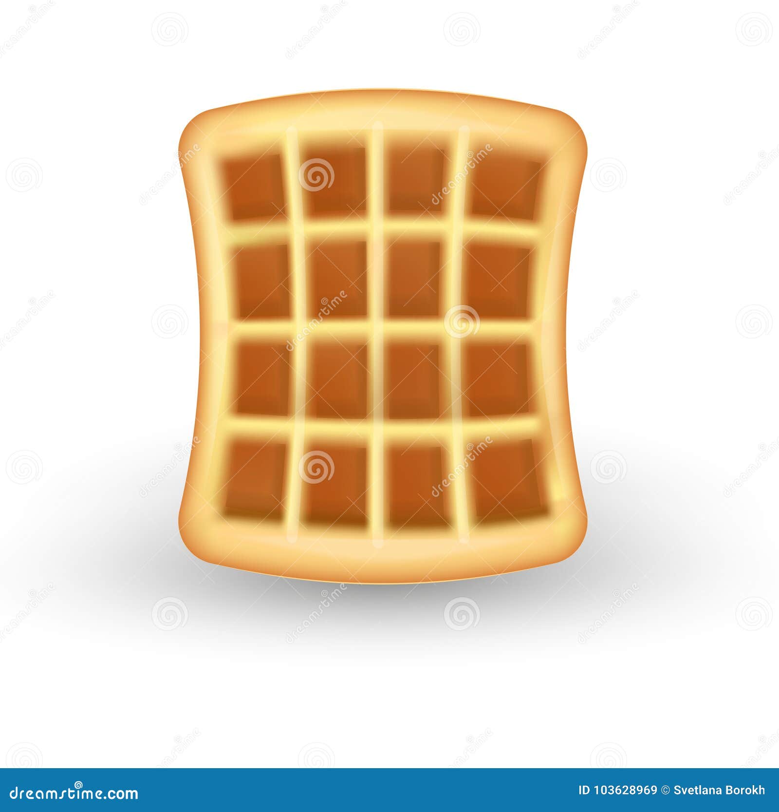 Realistic Waffle Icon, Isolated on White Background. Waffles 3d Style ...