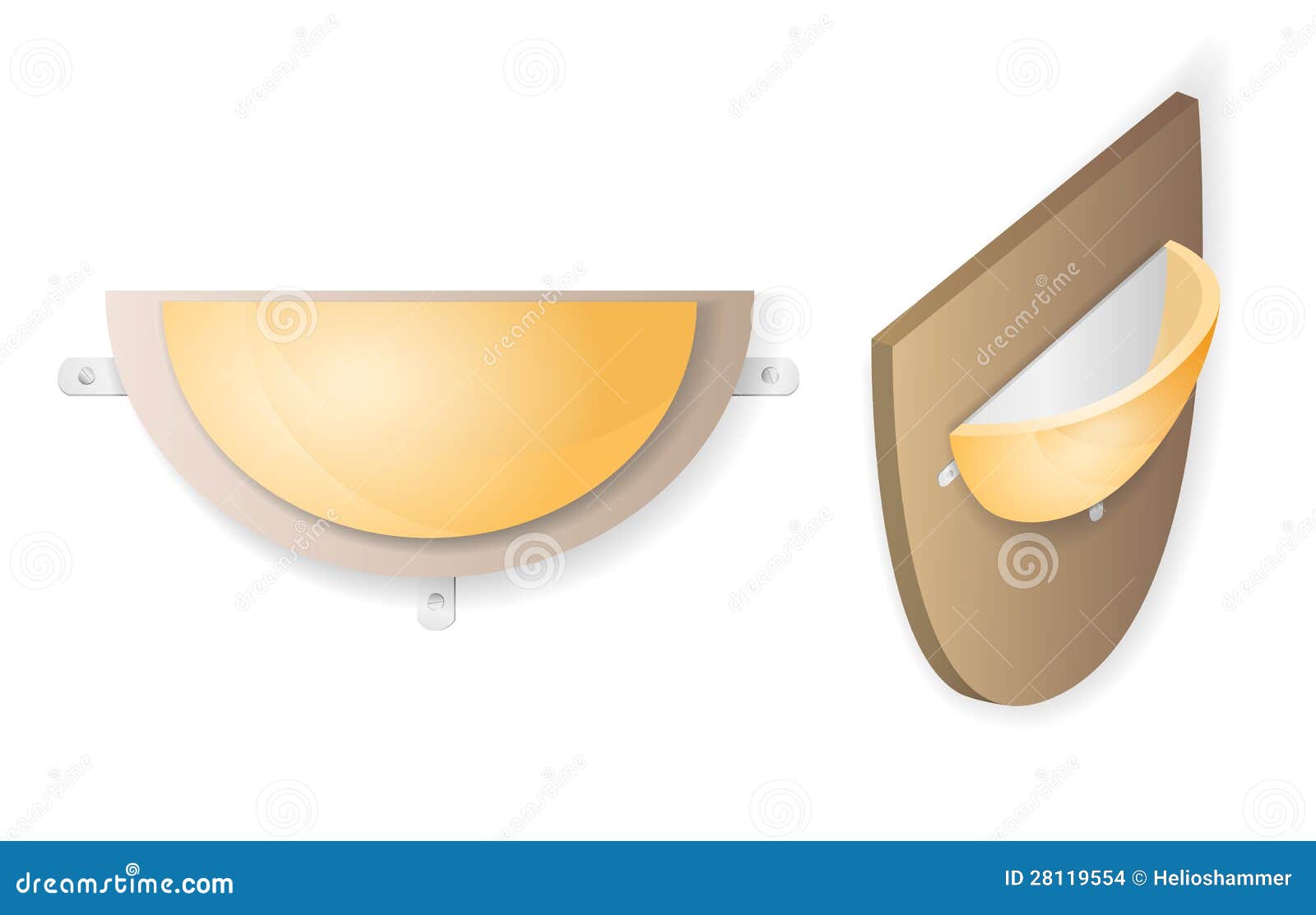 Wall Lamp With Lampshade, Vector Mockup. Modern Interior Night Light ...