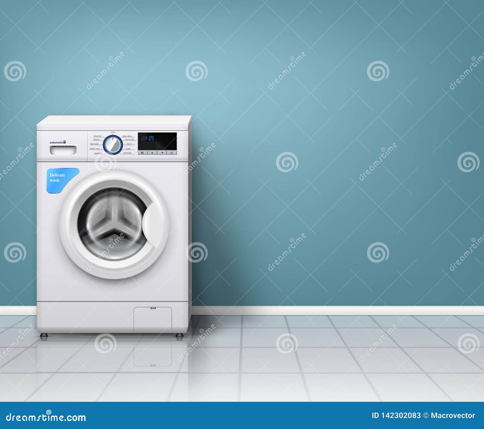 Realistic Washing Machine Background Stock Vector - Illustration of ...