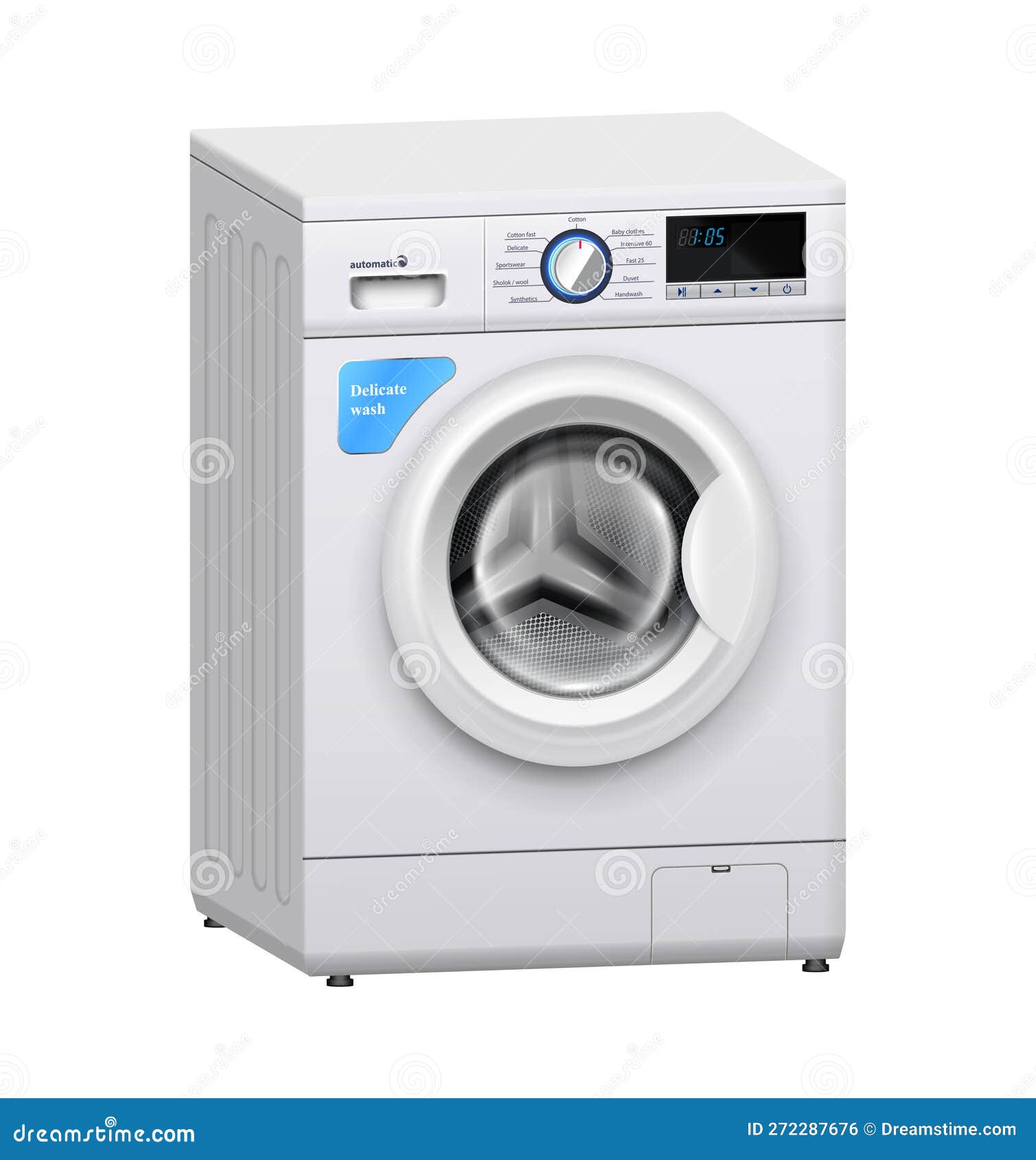 Realistic Washing Machine stock vector. Illustration of washing - 272287676
