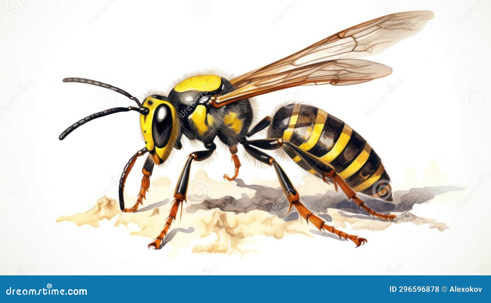 Realistic Wasp and Bee Anatomy Illustration AI Generated Stock ...