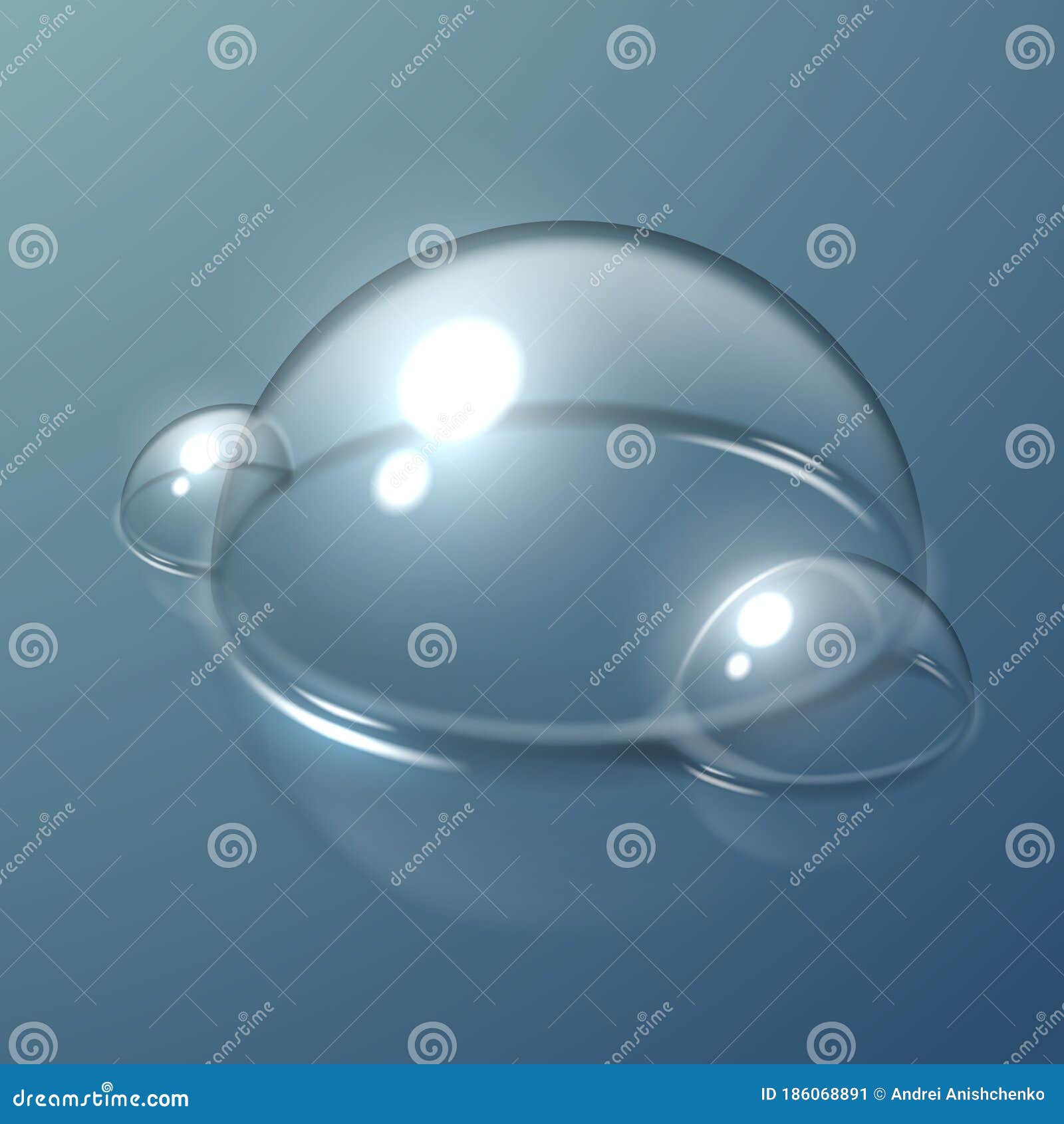 Realistic Water Bubble on Smooth Surface Stock Vector - Illustration of ...