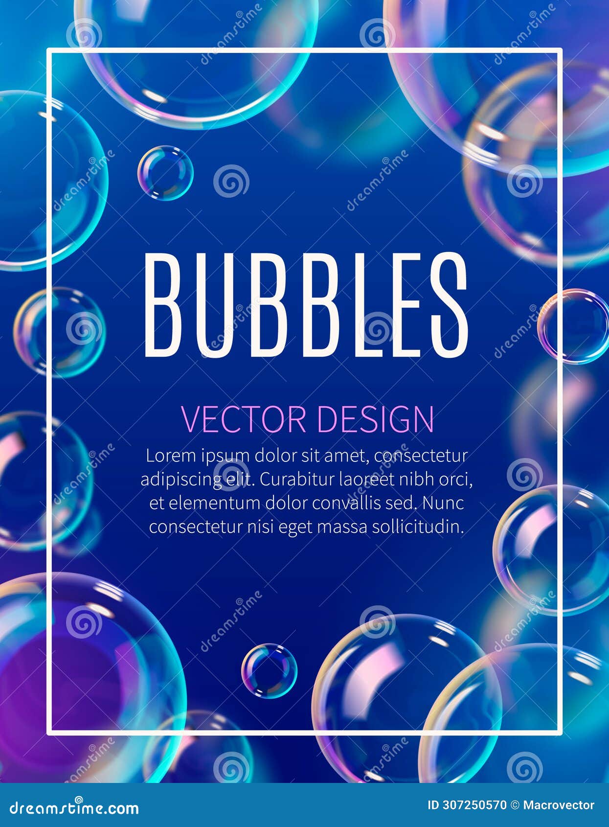 Realistic Water Bubbles Advertising Composition Stock Illustration ...