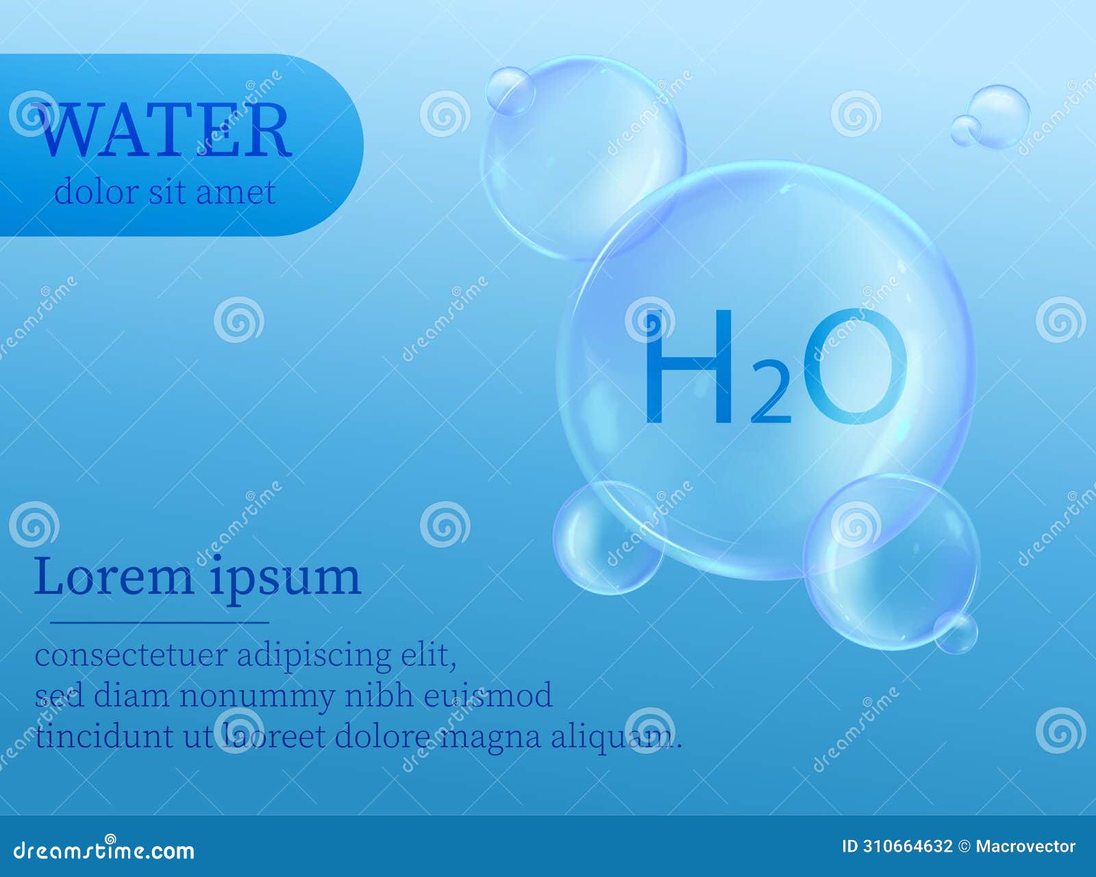 Realistic Water Bubbles Advertising Composition Stock Illustration ...