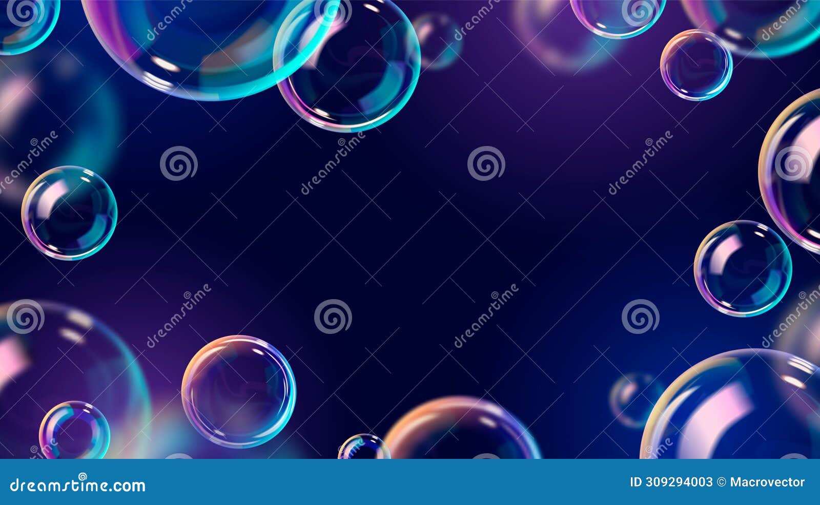 Realistic Water Bubbles Frame and Background Stock Illustration ...