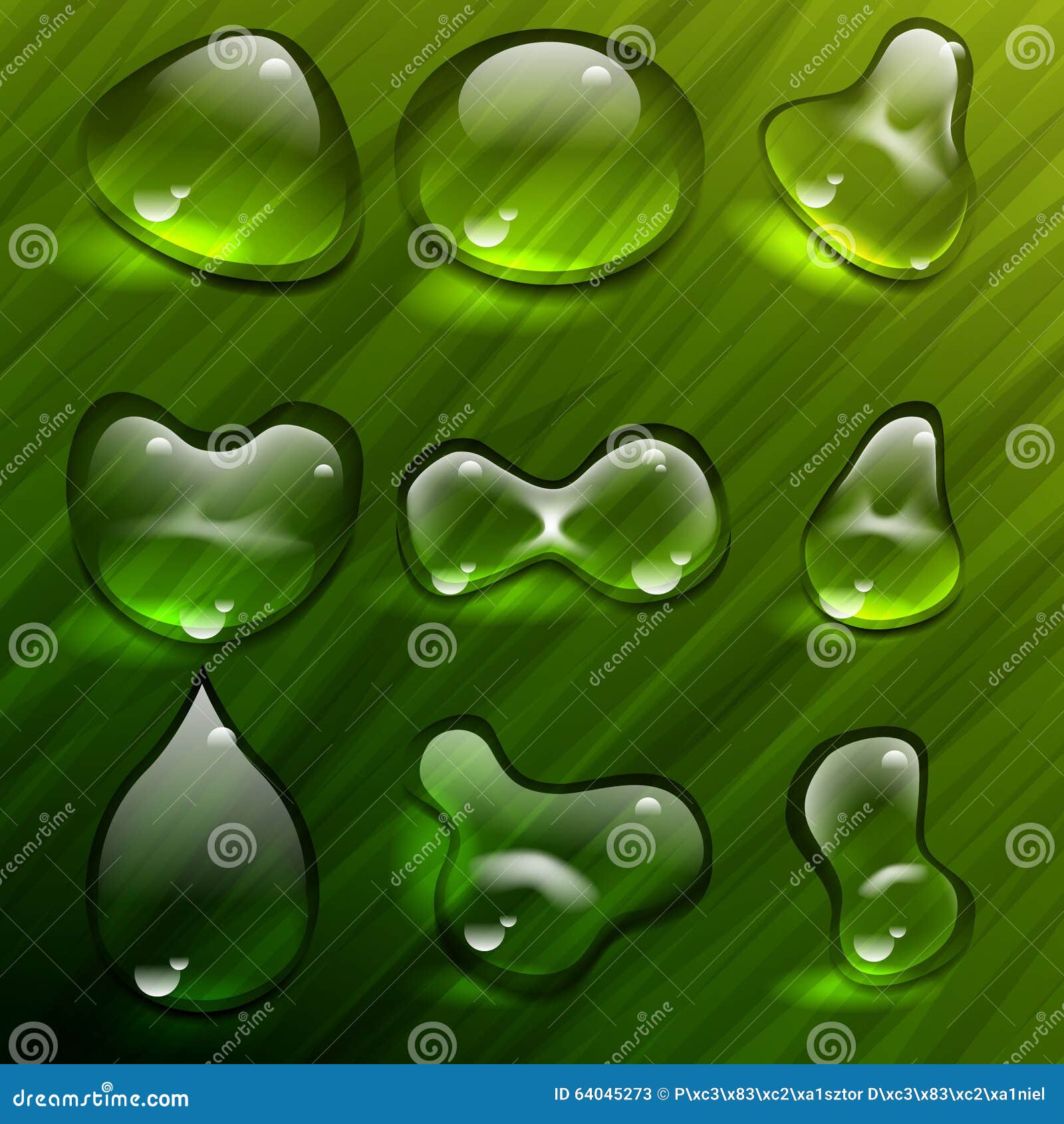 Realistic water drop stock illustration. Illustration of bubble - 64045273