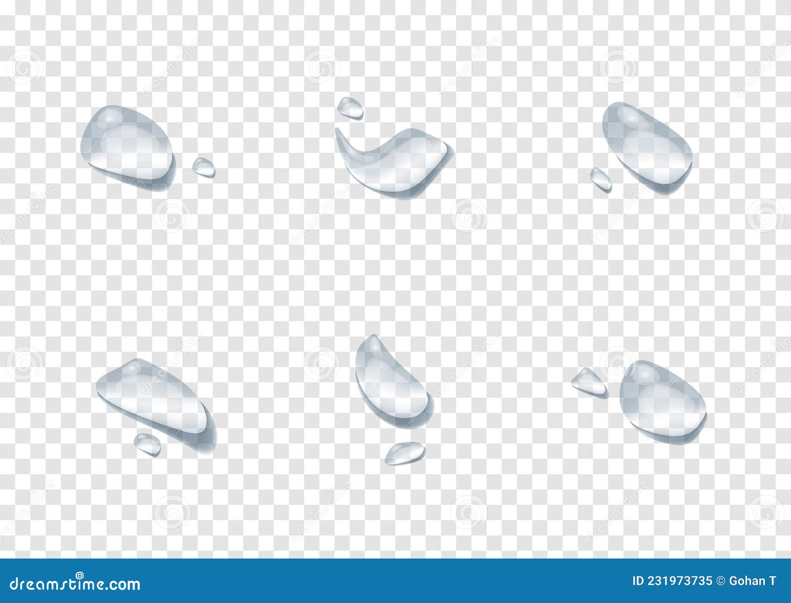 Realistic Water Drop Vectors Isolated on Transparency Background Ep104 ...
