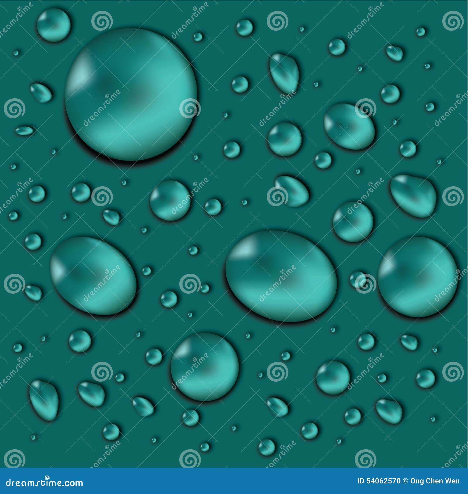 Realistic Water Droplets on a Surface Stock Illustration - Illustration ...