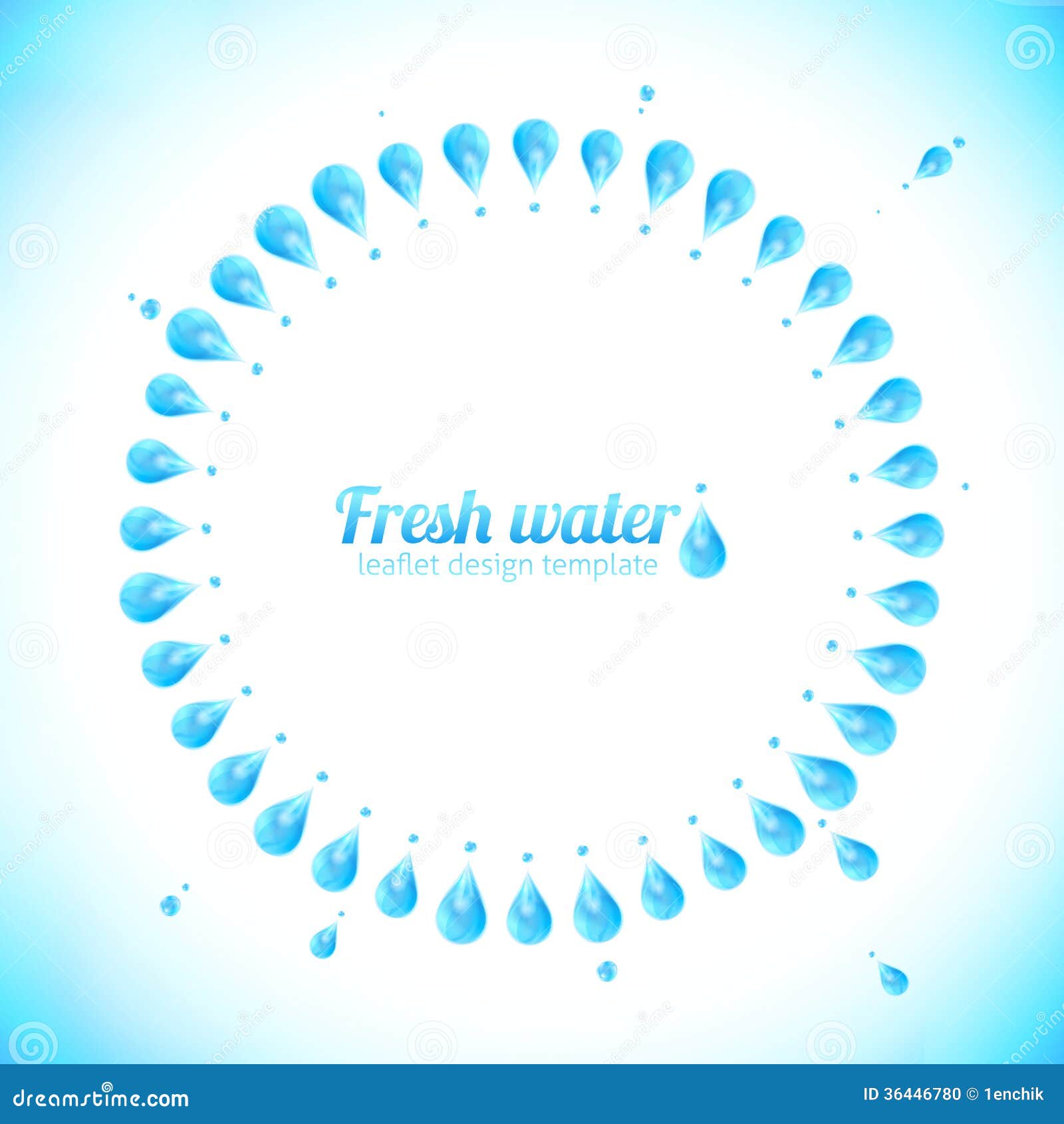 Realistic Water Drops Circle Vector Frame Stock Vector - Illustration ...