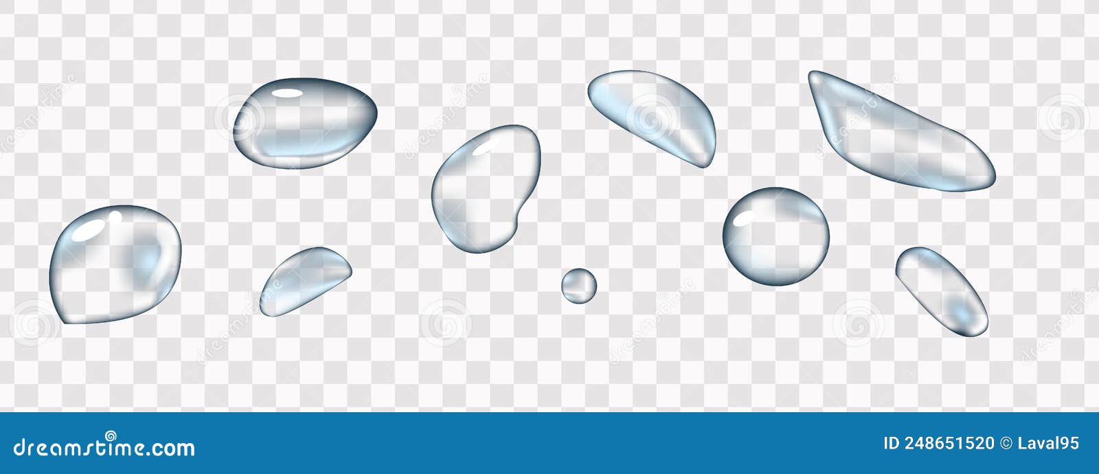 Realistic Water Drops on a Transparent Background. Vector Stock Vector ...