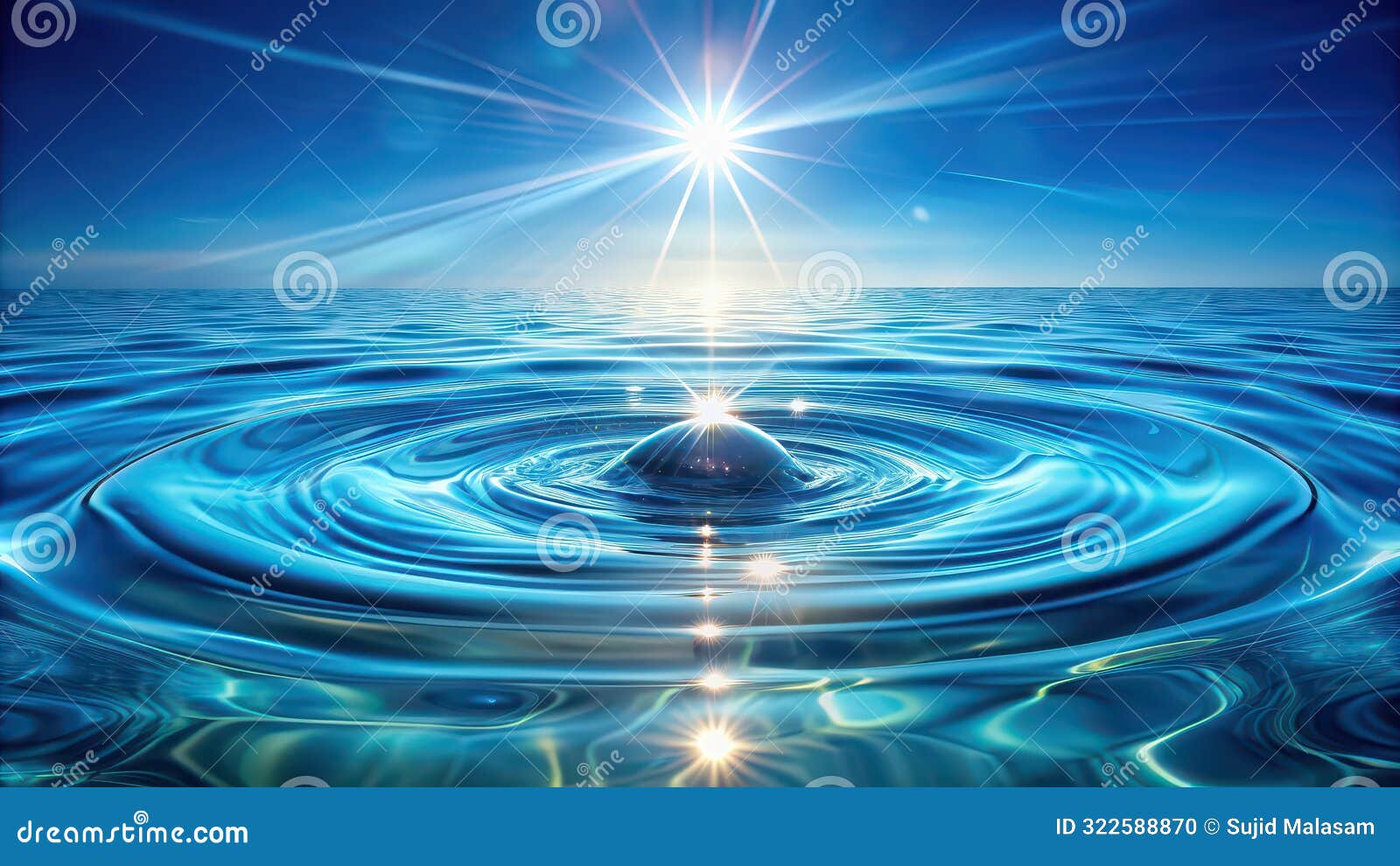 Realistic Water Surface Overlay with Detailed Ripples and Caustic Light ...