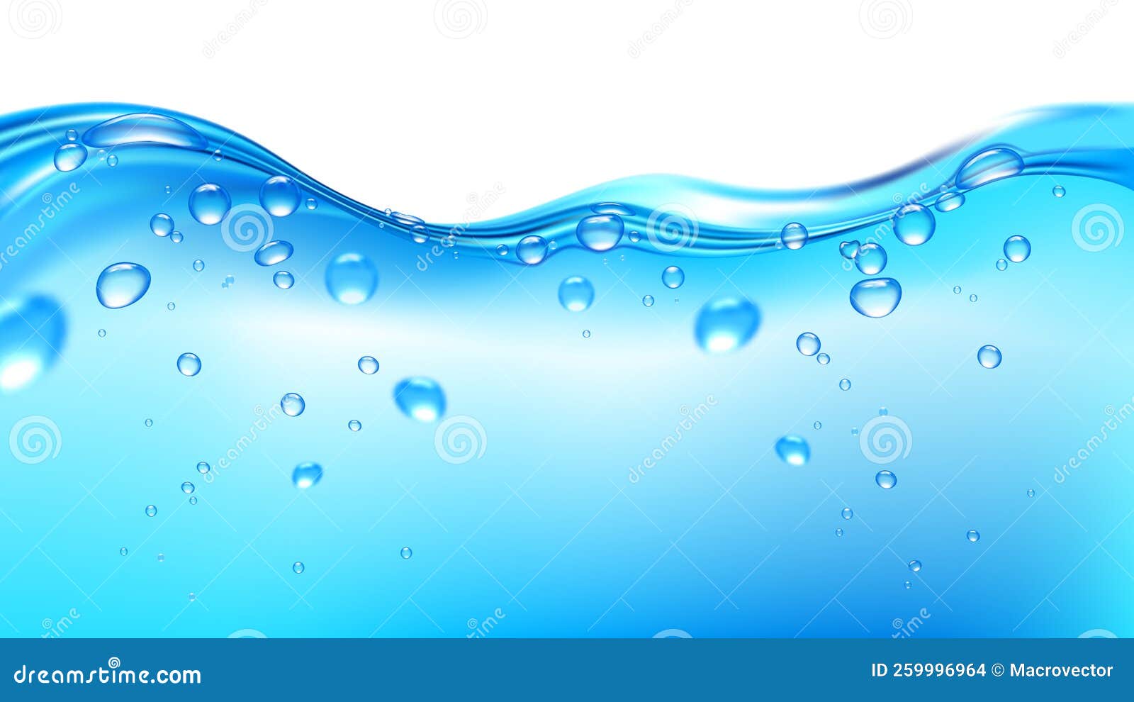 Realistic Water Wave stock vector. Illustration of ripple - 259996964