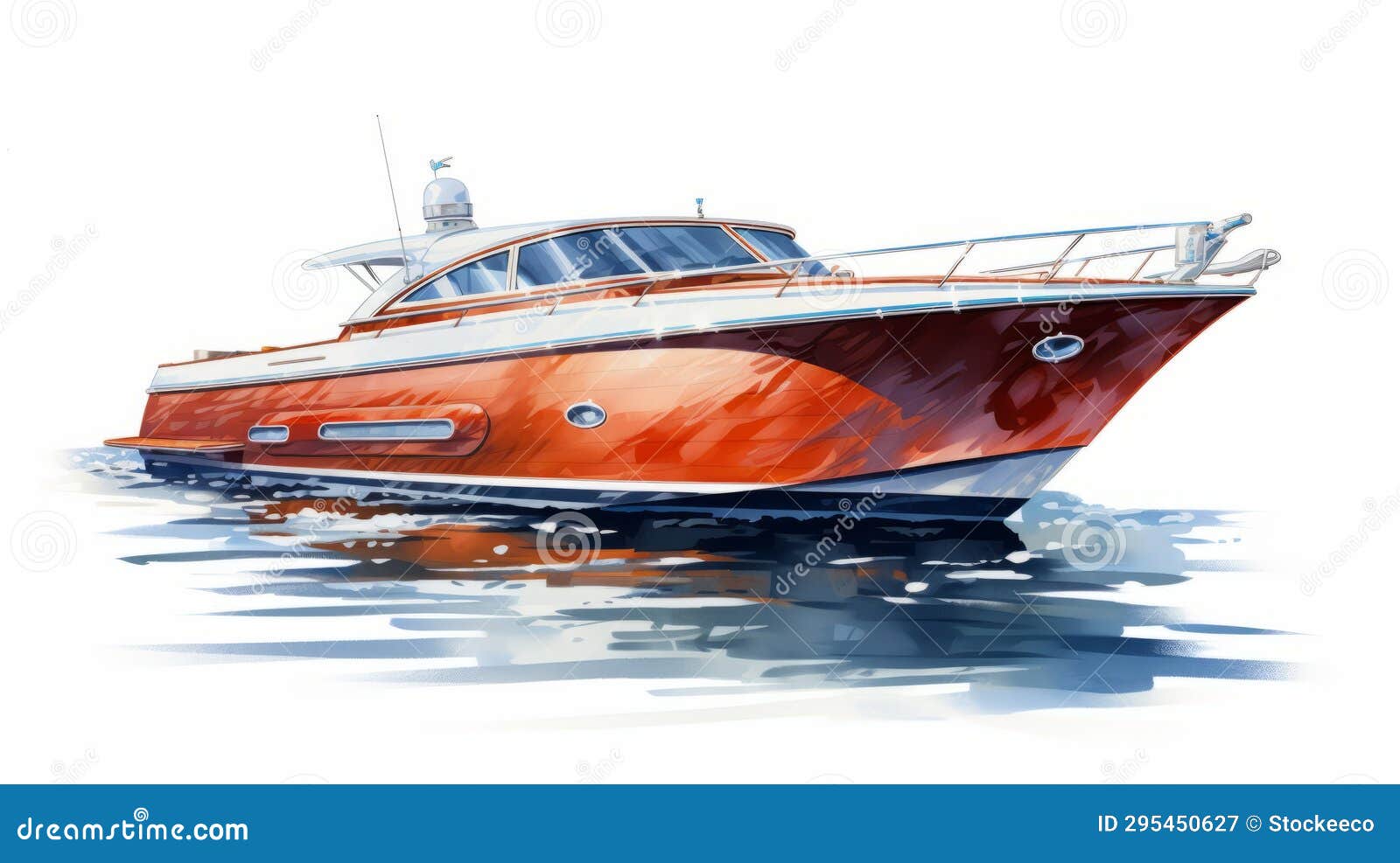 Realistic Watercolor Boat Illustration with Hyper-detailed Precision ...