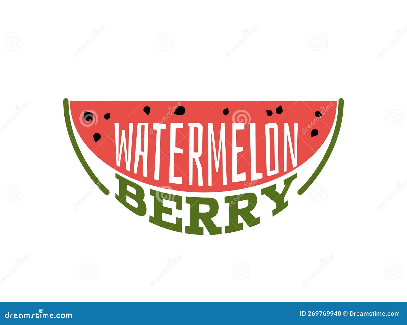 Realistic Watermelon Logo Composition Vector Illustration ...