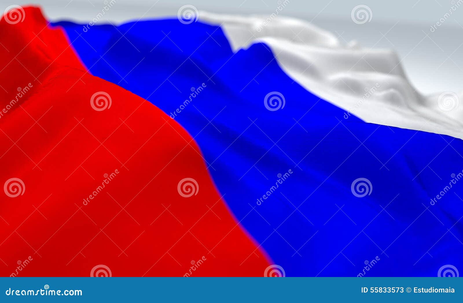 Realistic Waved Flag of Russia Stock Illustration - Illustration of ...
