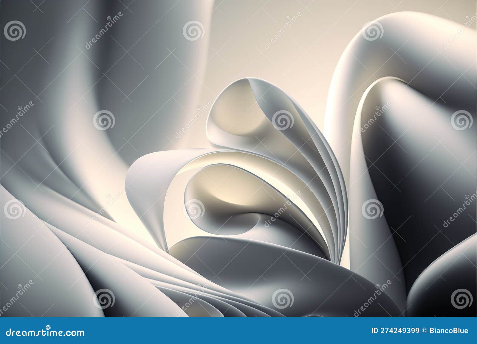 Realistic Wavy White Curve Shape Abstract Art Stock Illustration ...
