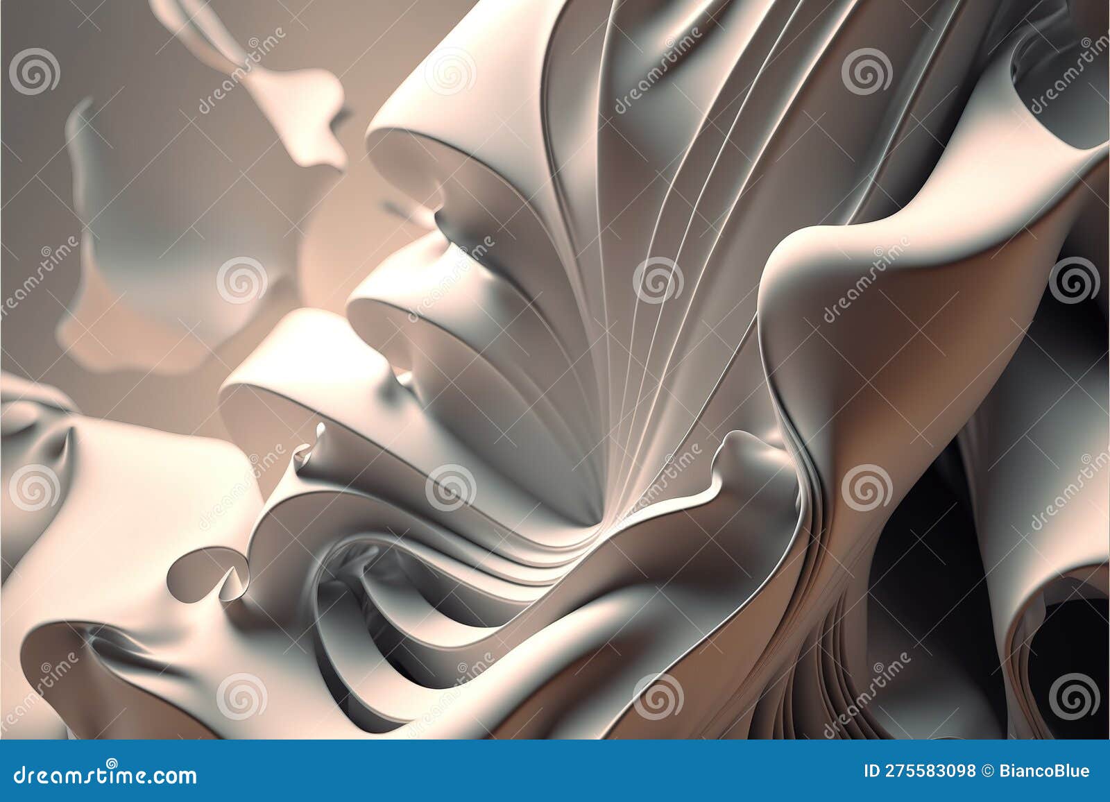 Realistic Wavy White Curve Shape Abstract Art Stock Illustration ...