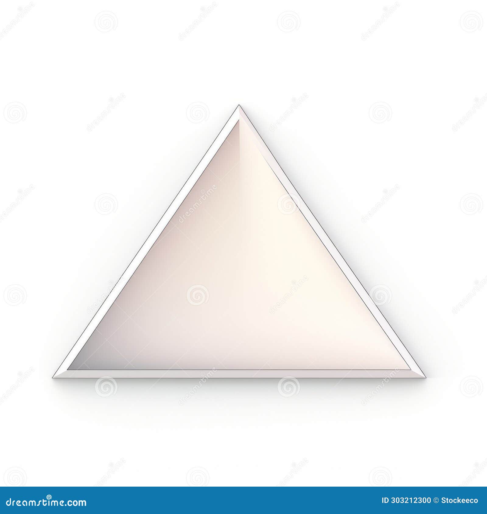 Realistic White Arrowed Triangle with Multidimensional Shading and ...