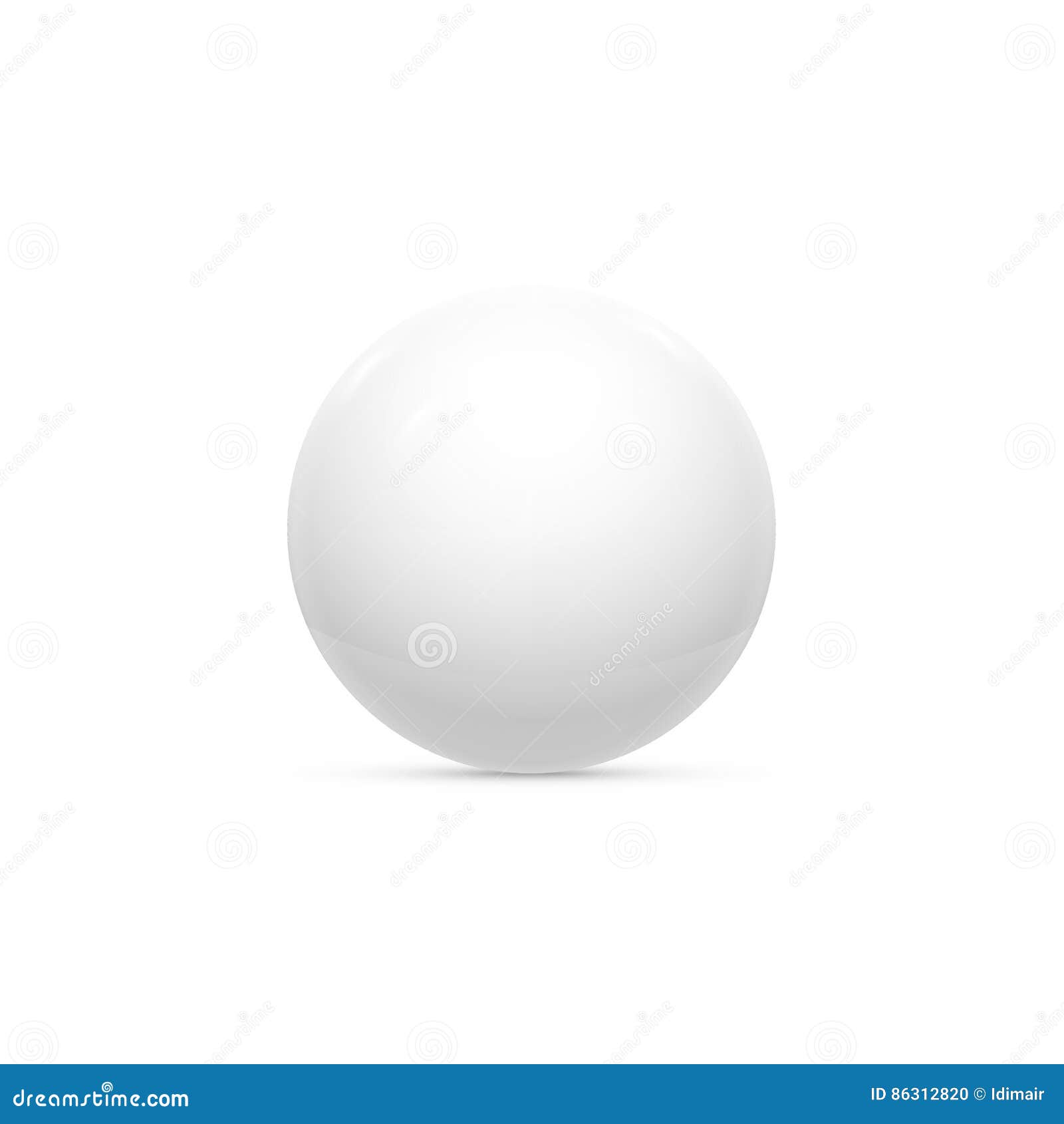 Realistic White Ball or Sphere. Vector Stock Vector - Illustration of ...