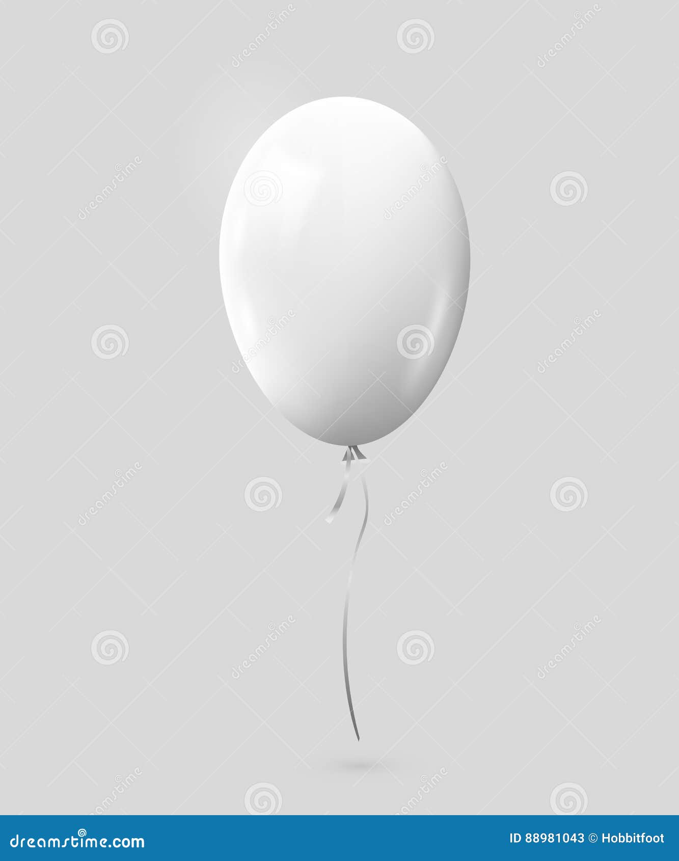 Realistic White Balloon Isolated on Gray. Stock Vector - Illustration ...