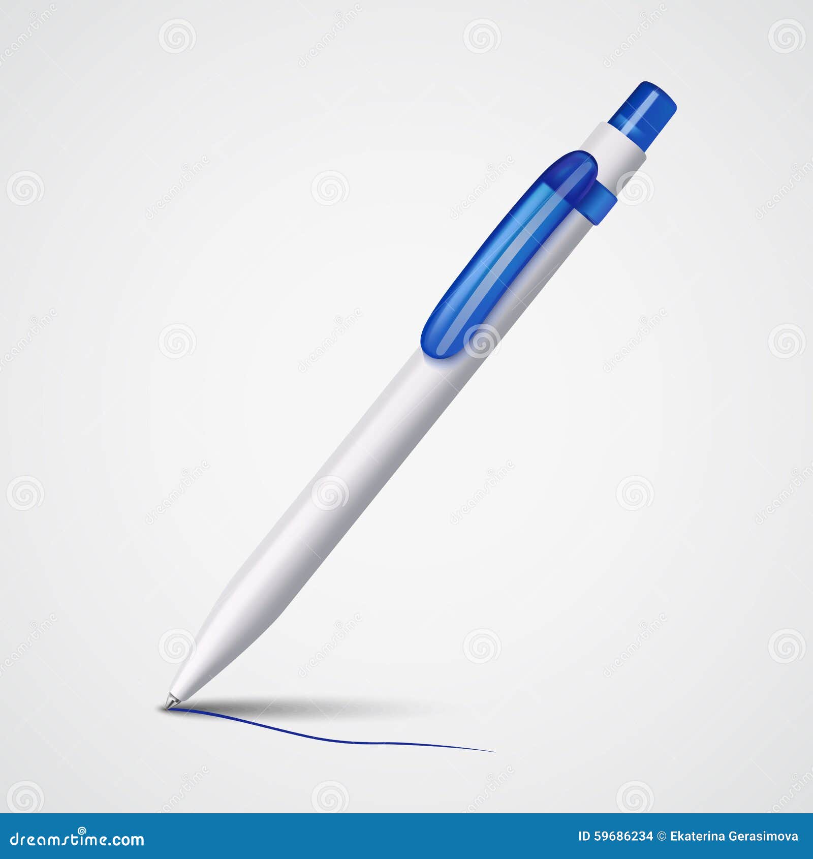 Realistic White Ballpoint Pen Stock Vector - Illustration of ...