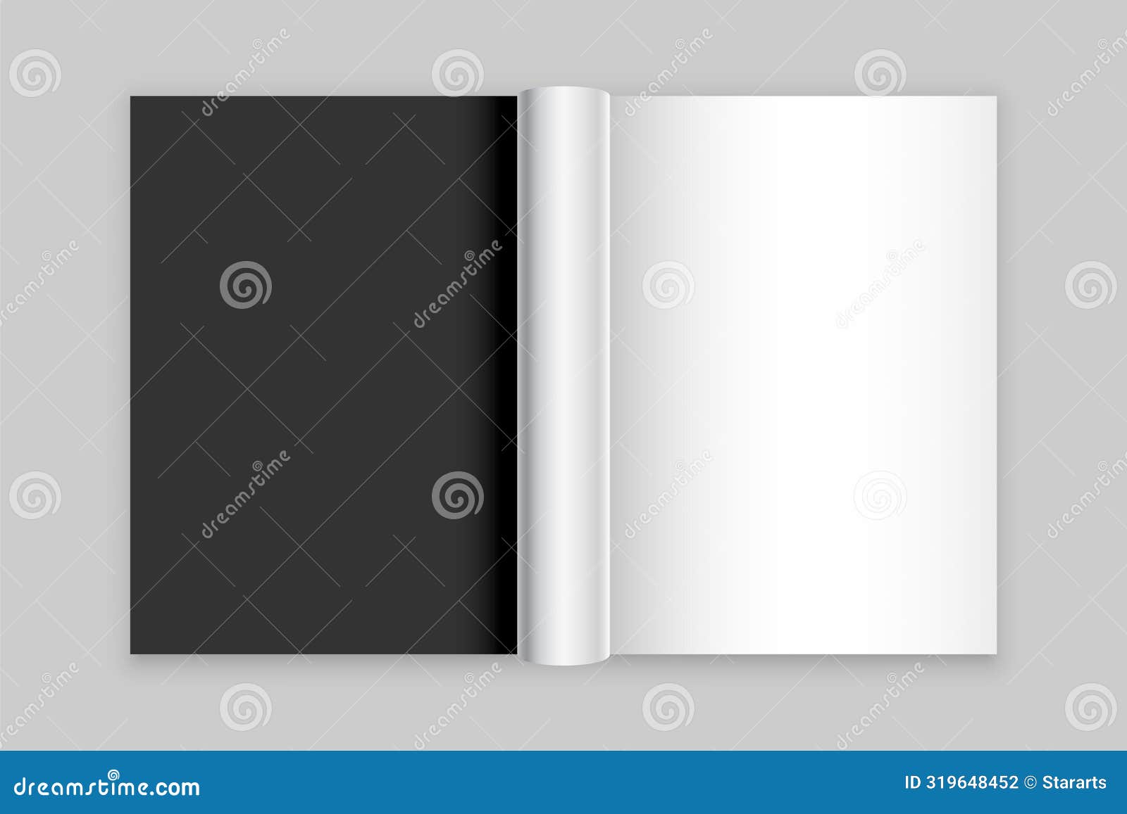 Realistic White and Black Empty Page Curl Template Stock Vector ...